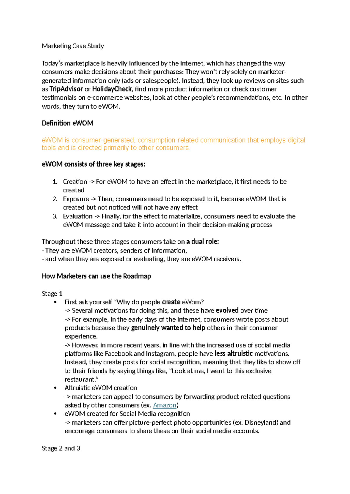 Electronic Word of mouth - Case - Marketing Case Study Today’s ...