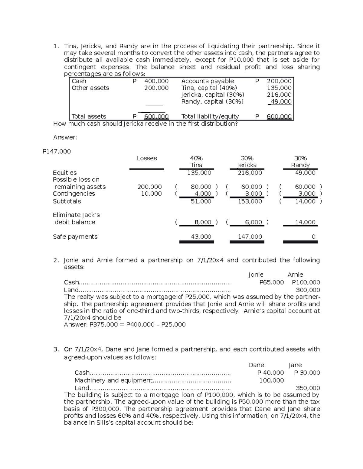 Quiz Chapter 1 5 With Answer Key - Tina, Jericka, and Randy are in the ...