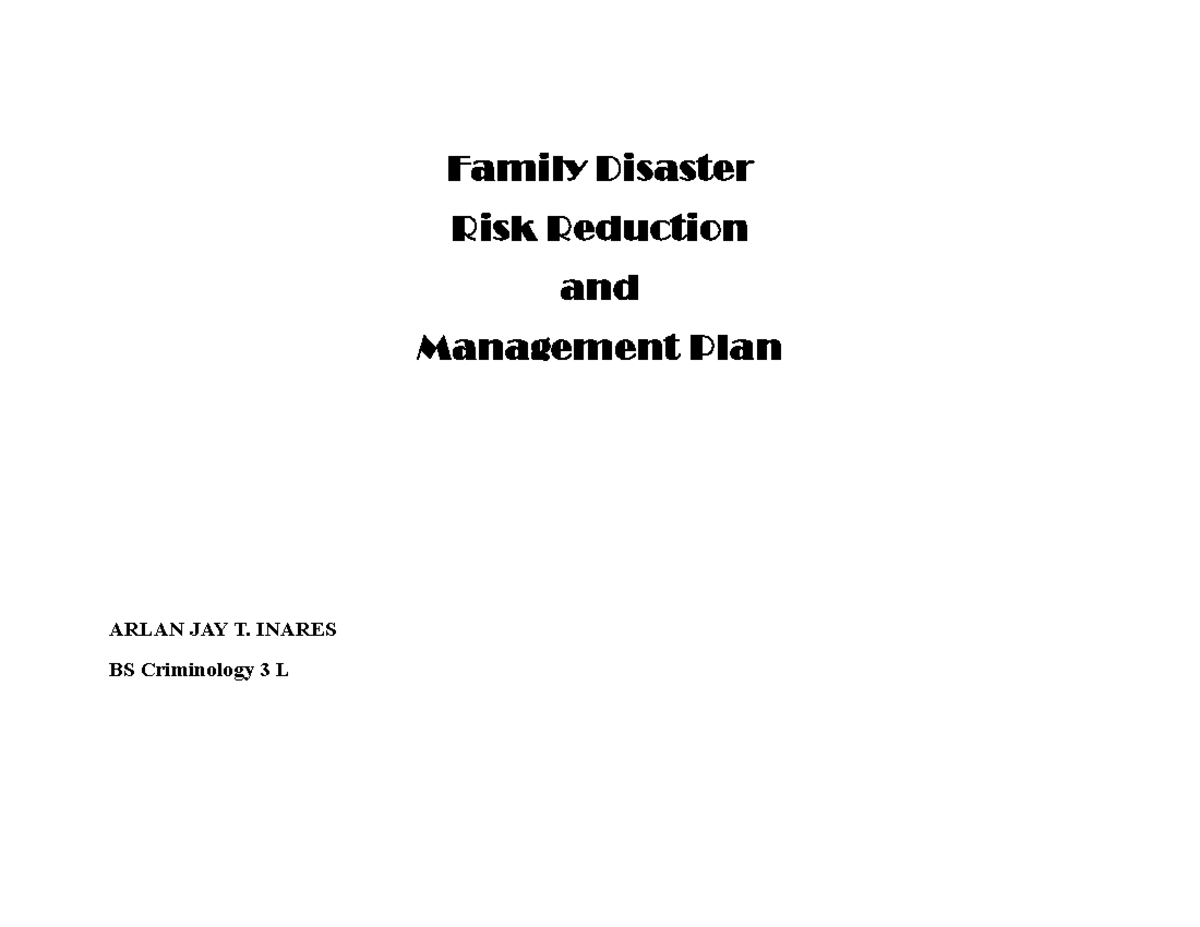 Family Disaster Risk Reduction and Mngmnt - Family Disaster Risk ...
