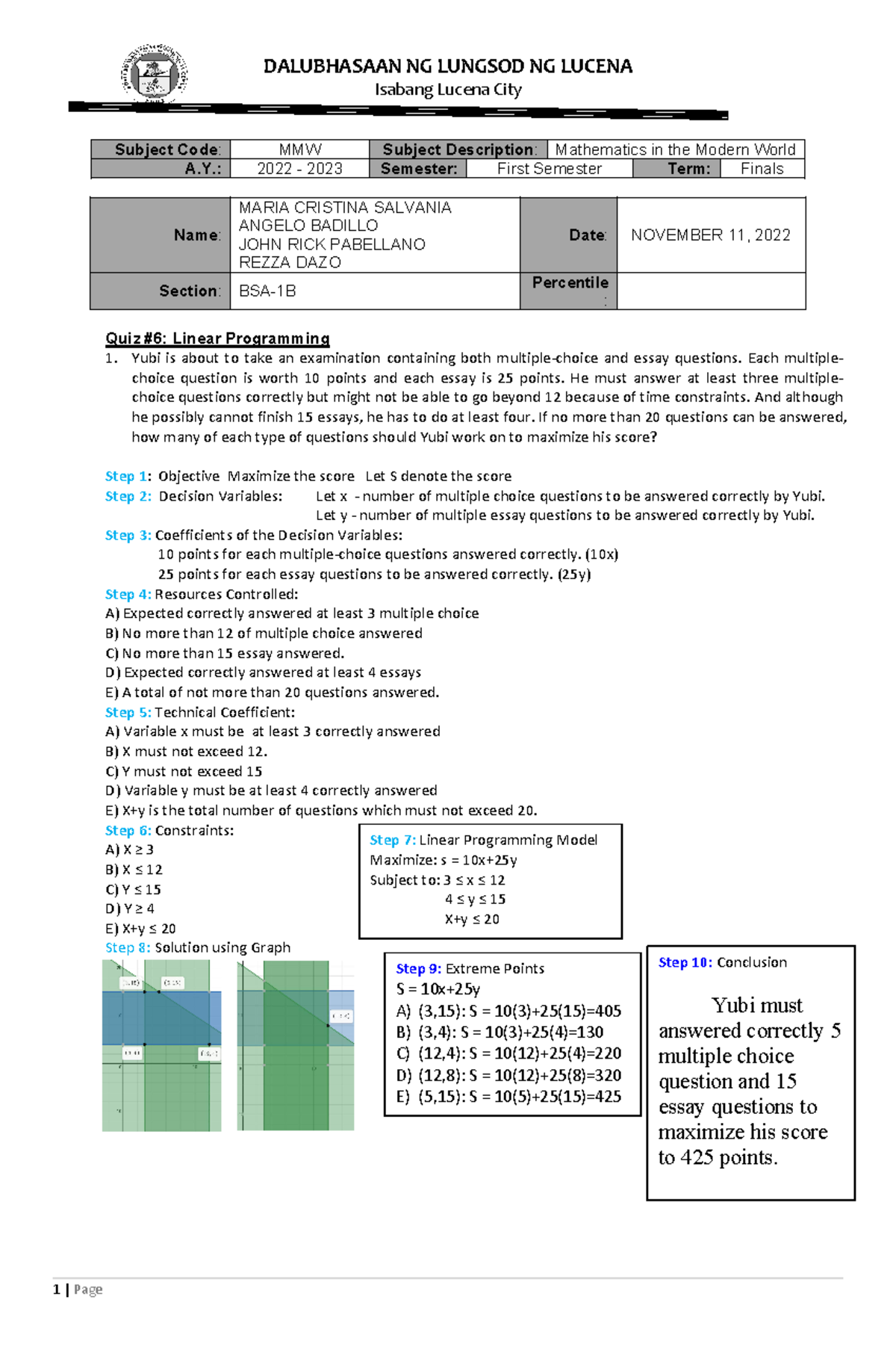 MMW-QUIZ6-22A2c - Jsiskwo - Isabang Lucena City Subject Code: MMW ...