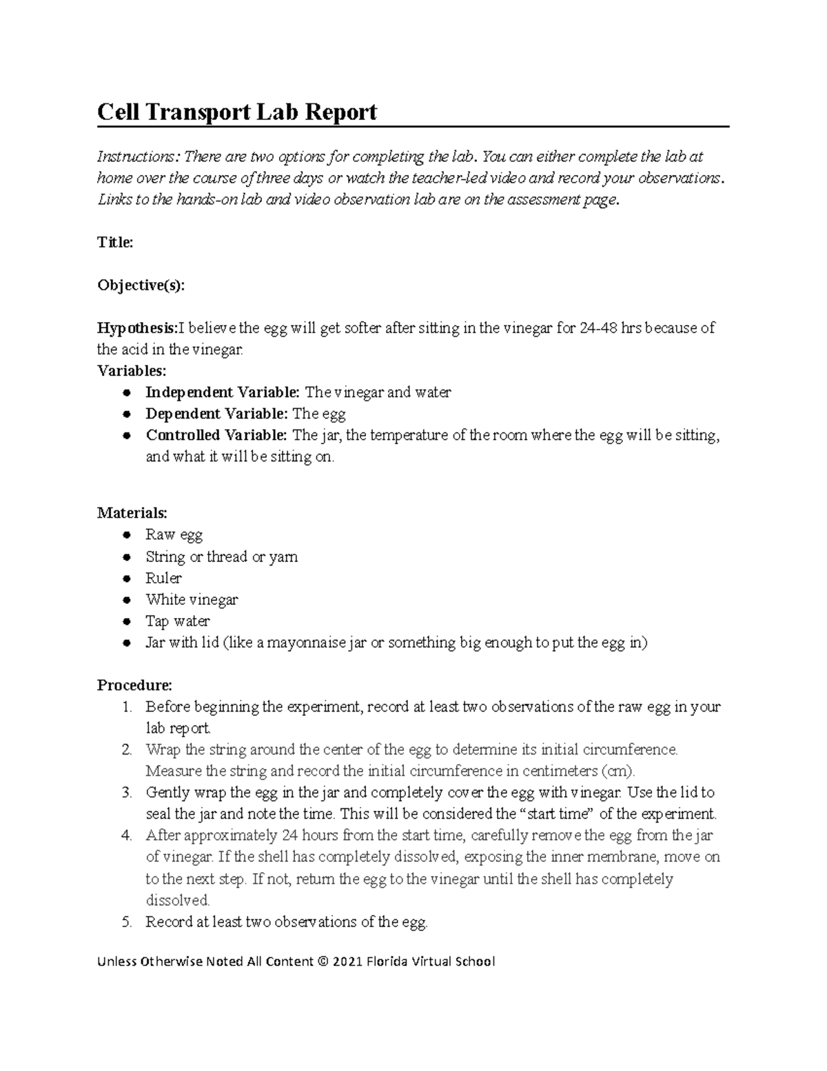 02 04 cell transport lab report - Cell Transport Lab Report ...