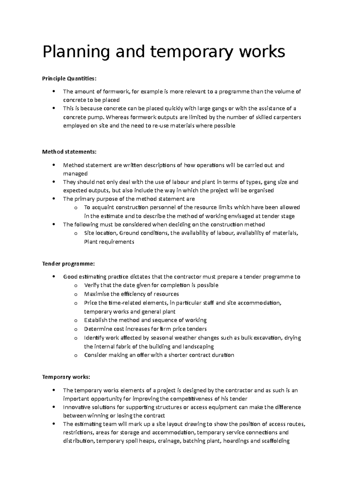 Lecture 9 - Planning and Temporary Works - Planning and temporary works ...