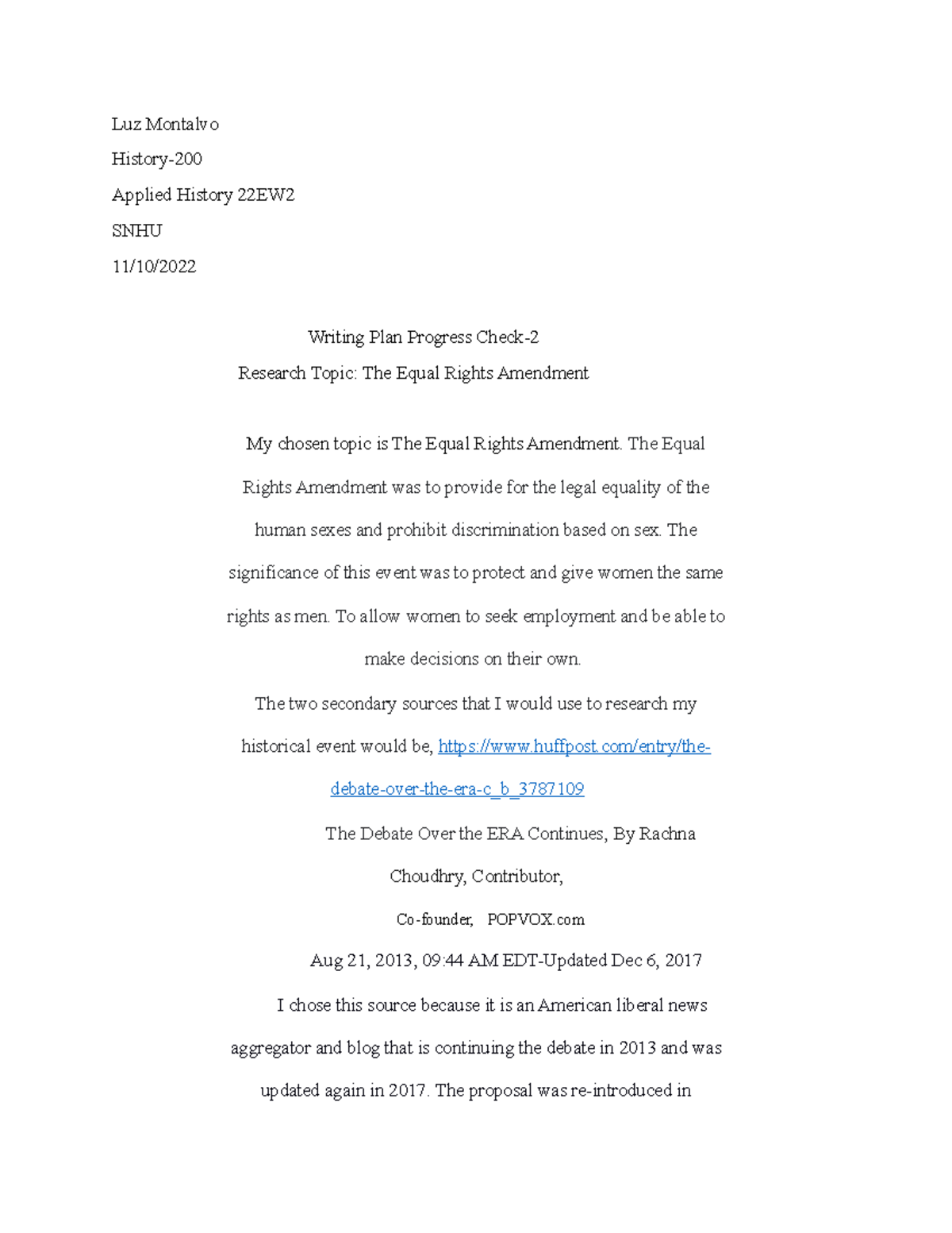 Document 23 - The Equal Rights Amendment - Luz Montalvo History ...