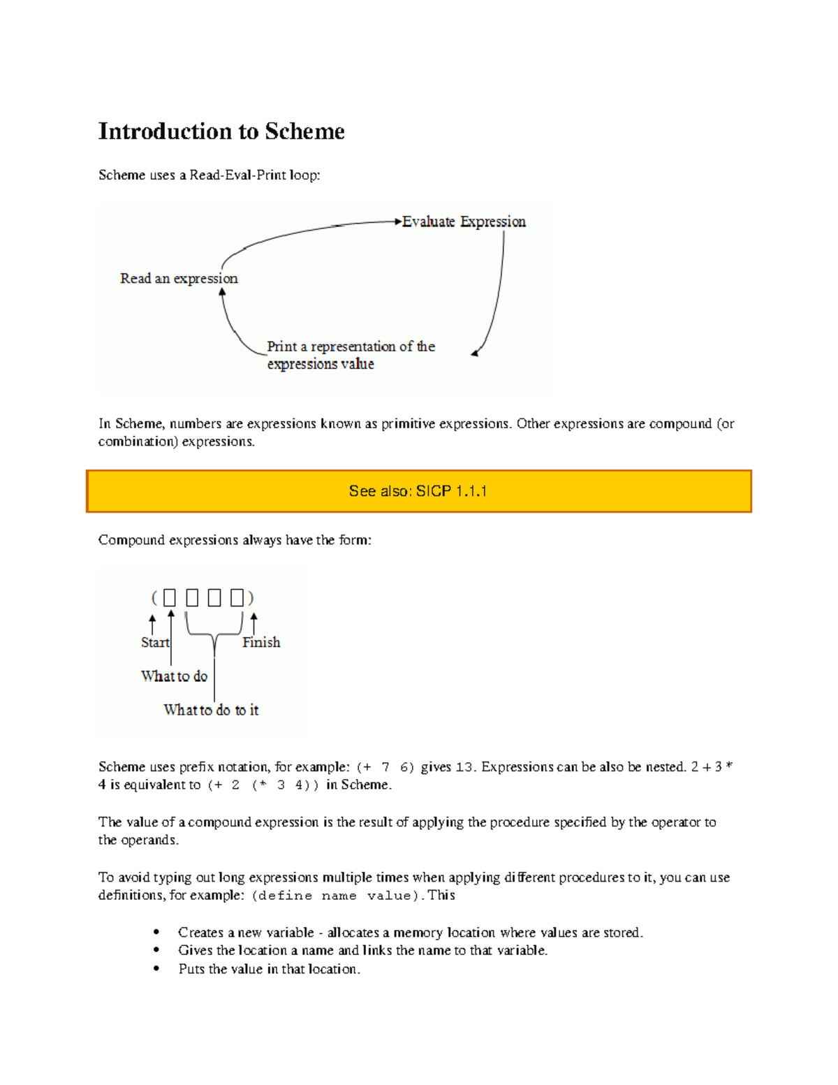 CS Lecture 1 - Computer Science - Introduction to Scheme Scheme uses a Read-Eval-Print loop: In ...