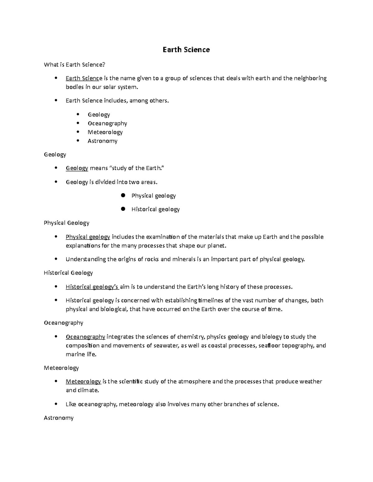 Intro to Earth Science - Earth Science What is Earth Science? Earth ...