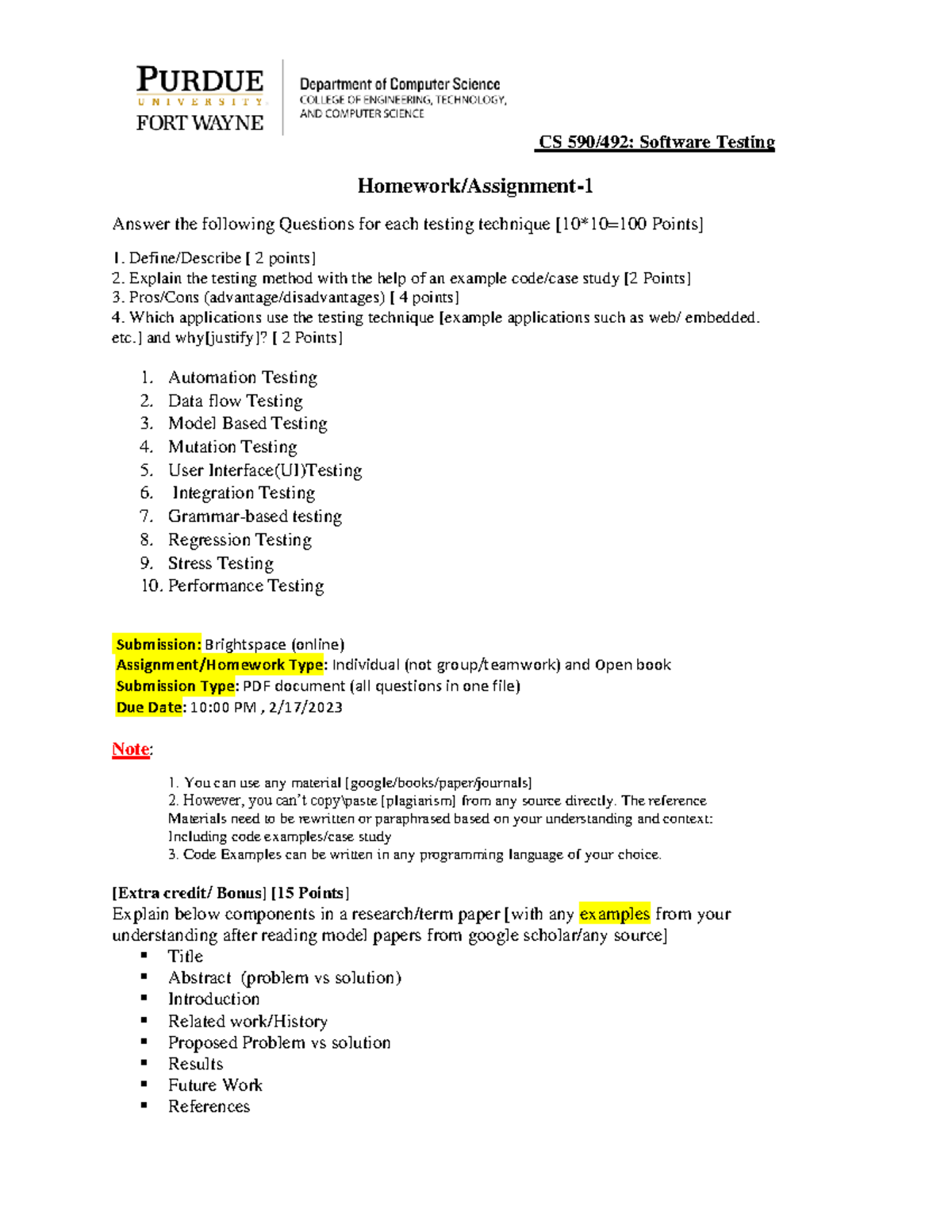 Homework-1 - hhbbm - CS 590/492: Software Testing Homework/Assignment ...