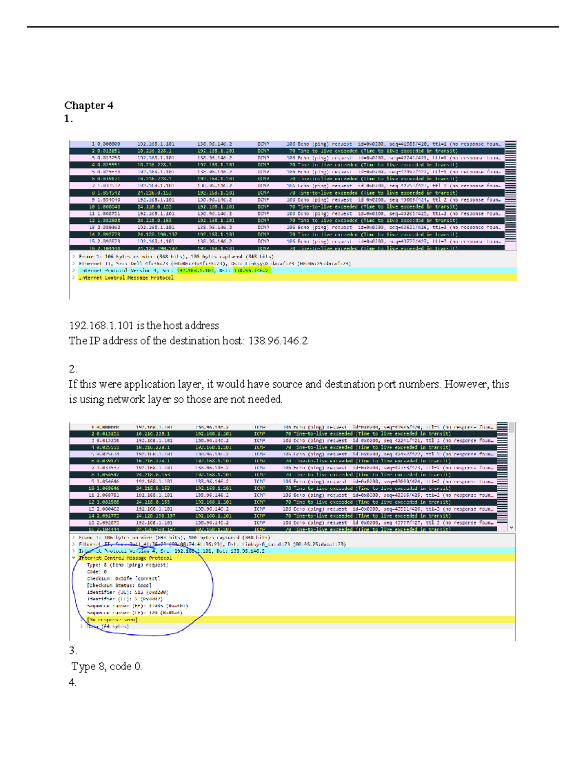 Chapter 4 part 1 - Summary Data Communication - Chapter 4 1. 192.168.1 is the host address The ...
