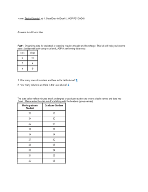 Lab 1 Worksheet - lab work - Name: Anshu Bharati Lab 1: Data Entry in ...
