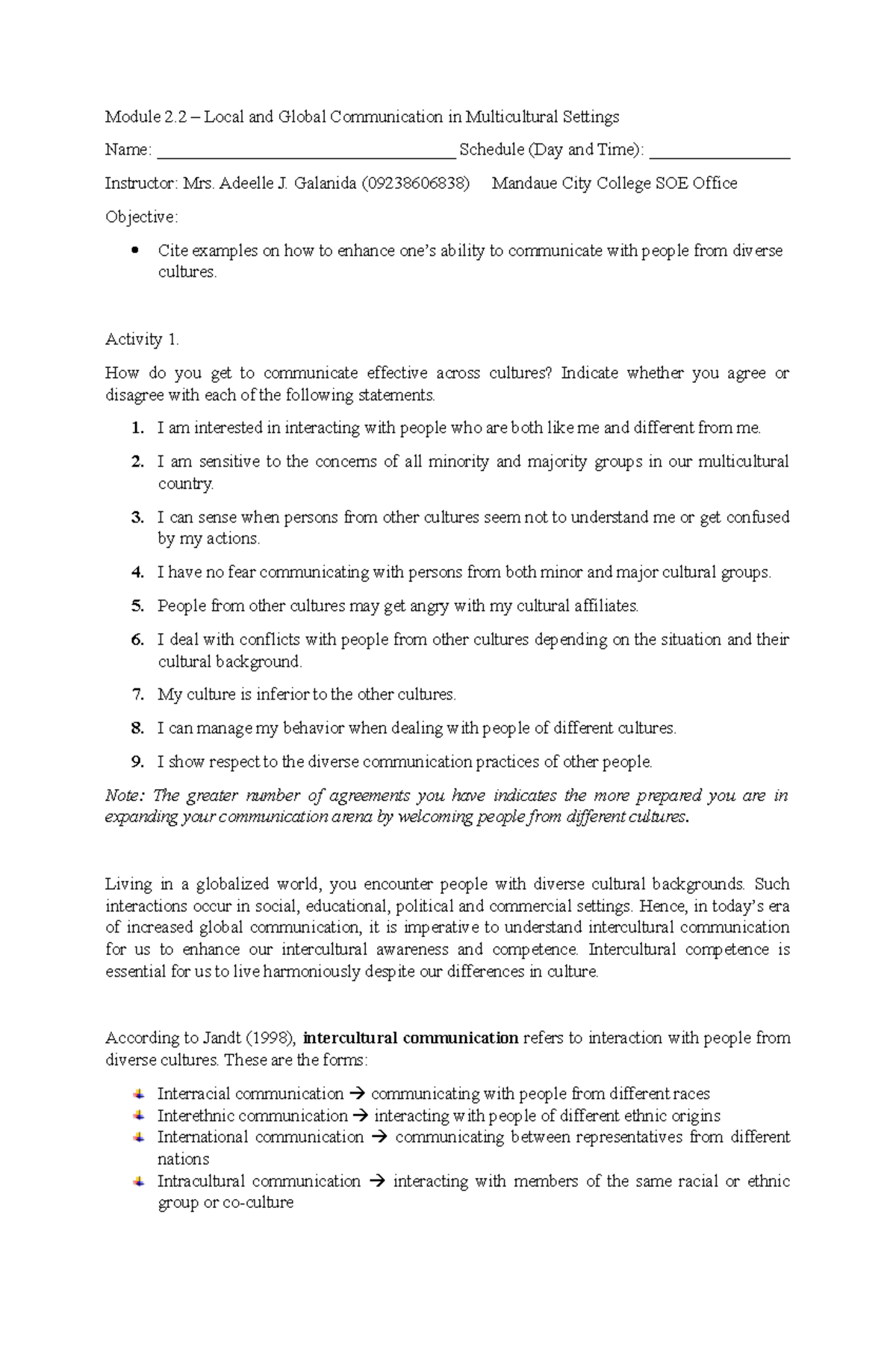 Module 2.2 - ENGL 101 - Local and Global Communication in Multicultural ...