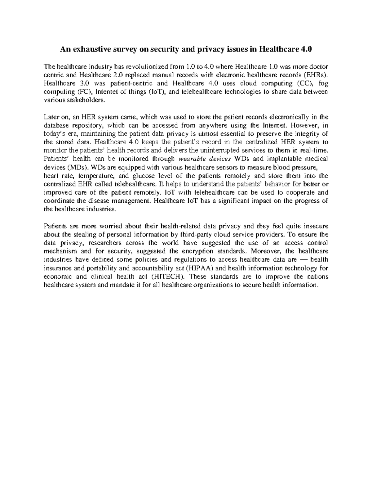 Modul OL 11 - An exhaustive survey on security and privacy issues in ...