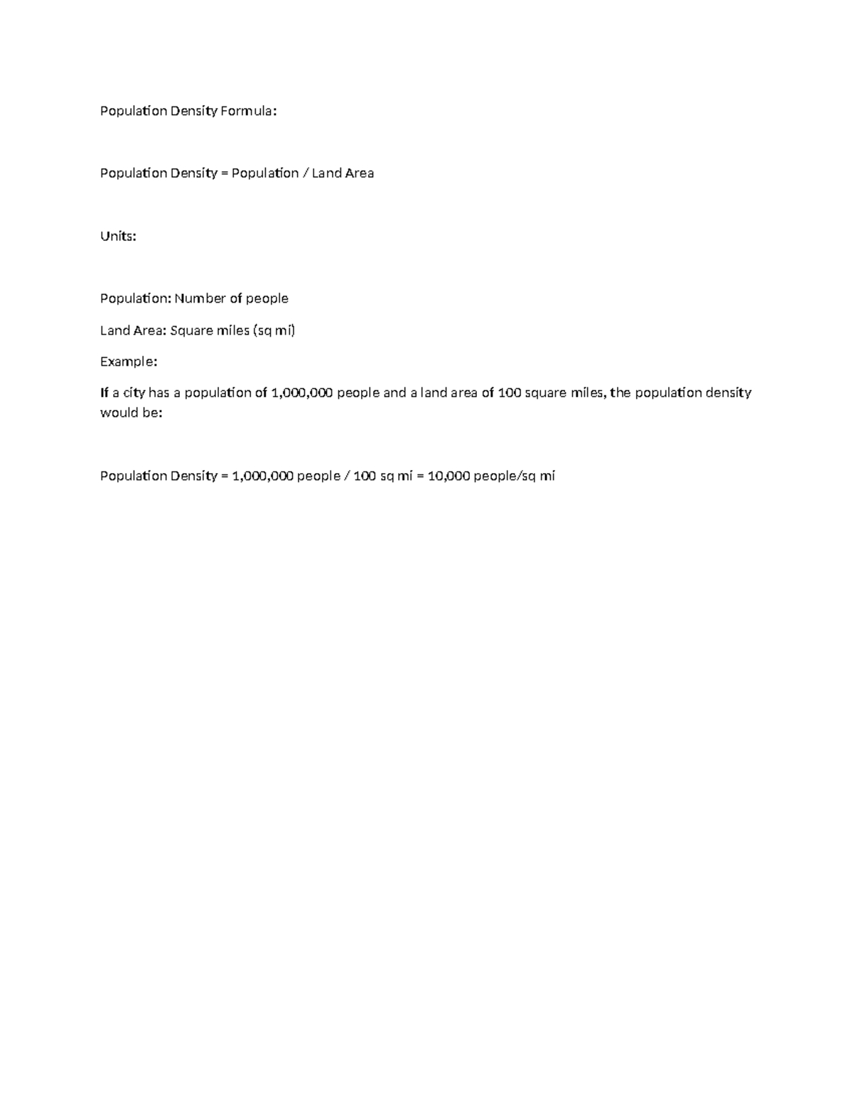 Population Density Formula - Junior High School - Population Density ...