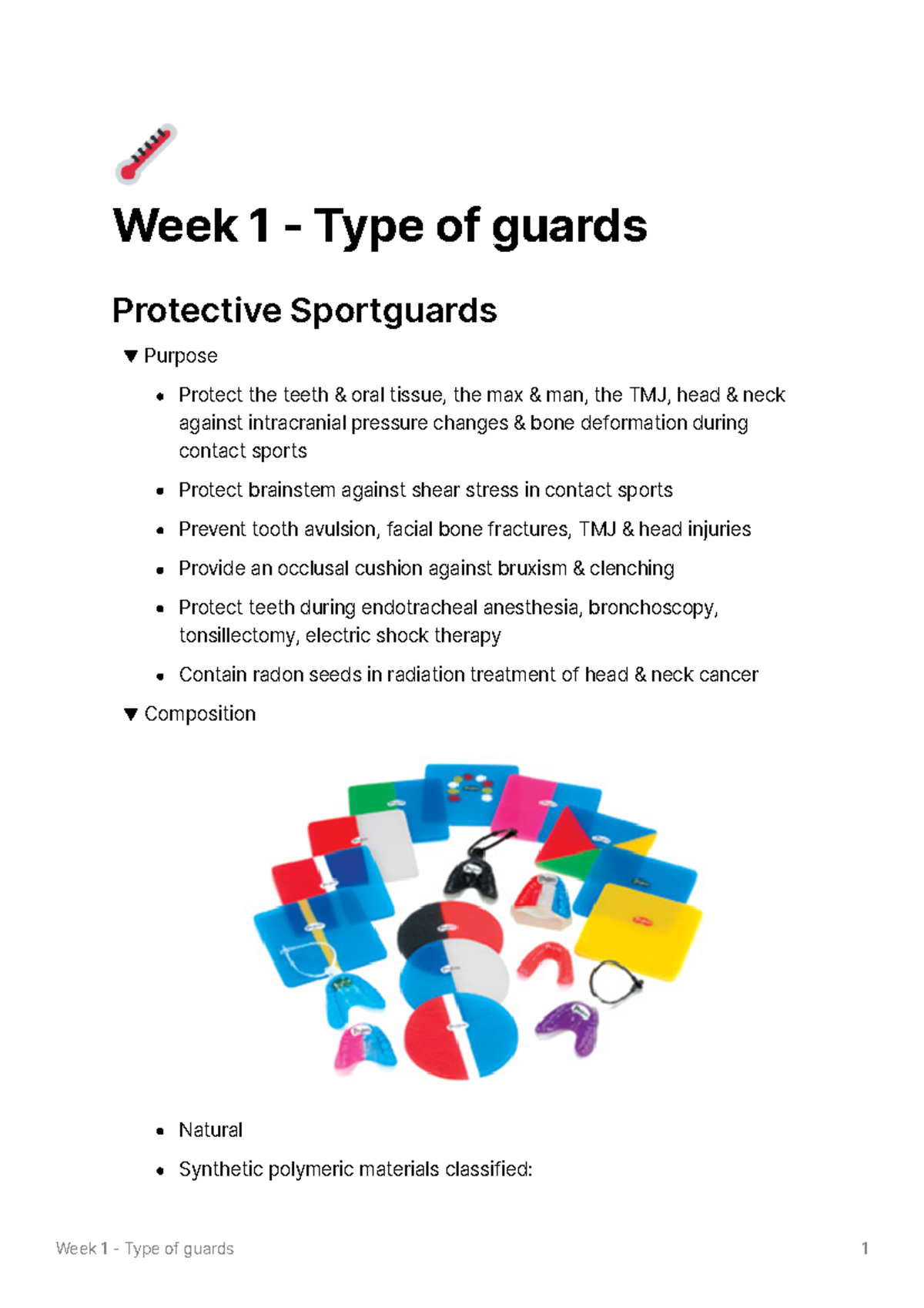 Week 1 - Type of guards - 🌡 Week 1 - Type of guards Protective ...