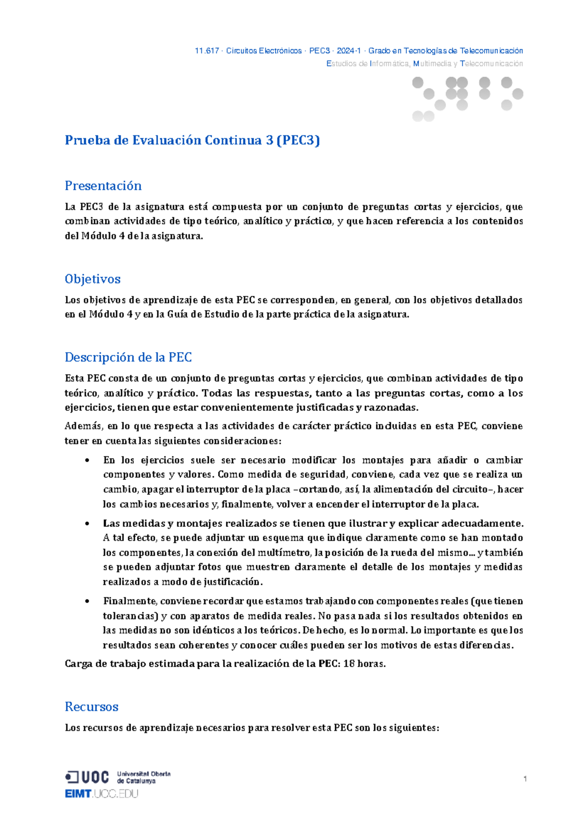 CE IB 2024 PEC3 SOL - Solución PEC3 2024 castellano - Estudios de Informática, Multimedia y ...