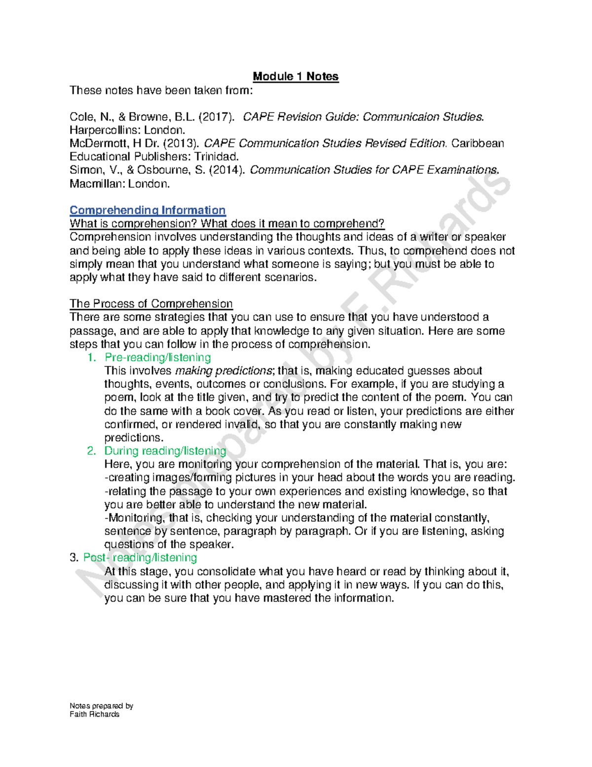Module 1 notes for students - Notes prepared by Module 1 Notes These ...