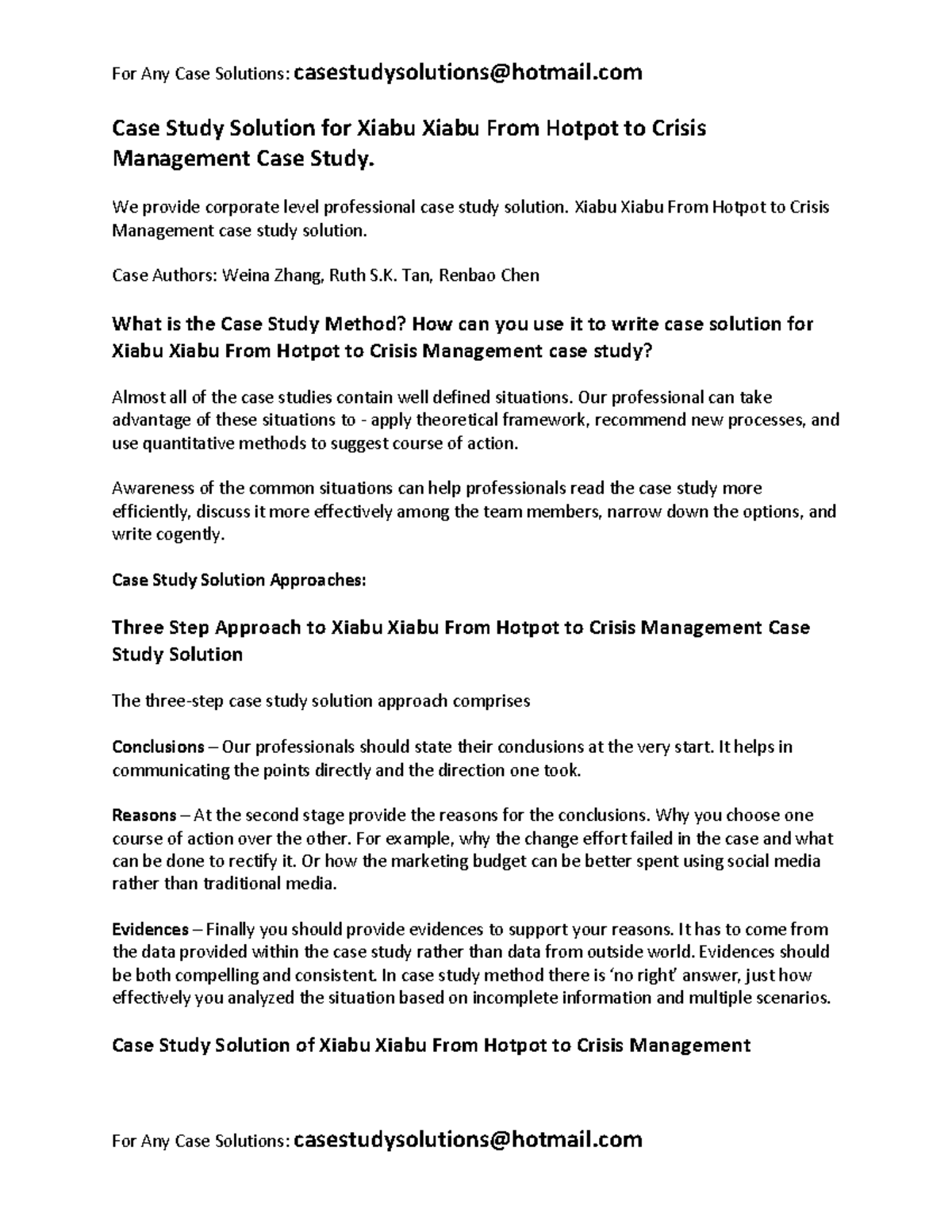 Xiabu Xiabu From Hotpot to Crisis Management Case Study Solution ...