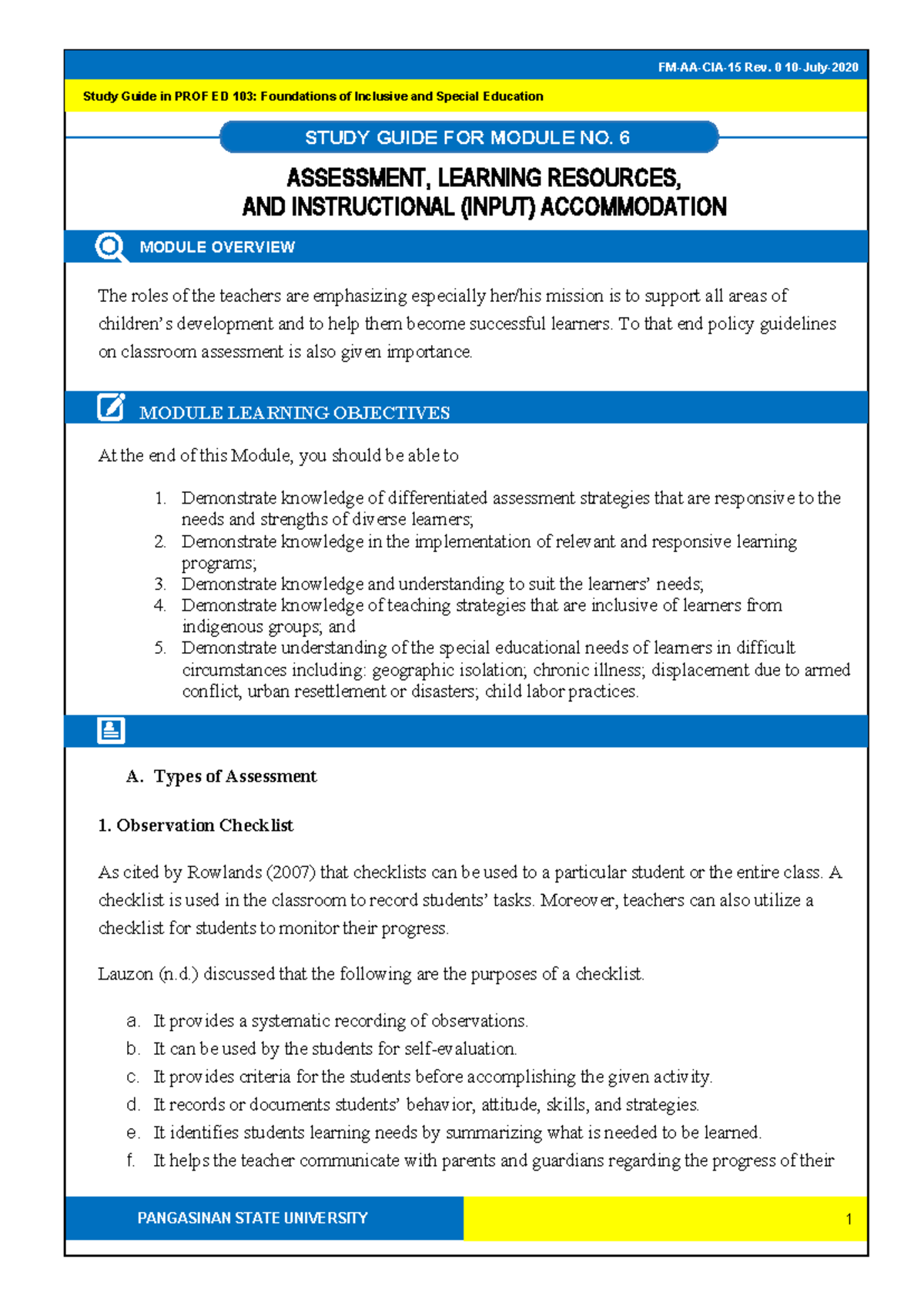 Module 6 - detailed - STUDY GUIDE FOR MODULE NO. 6 Study Guide in PROF ...