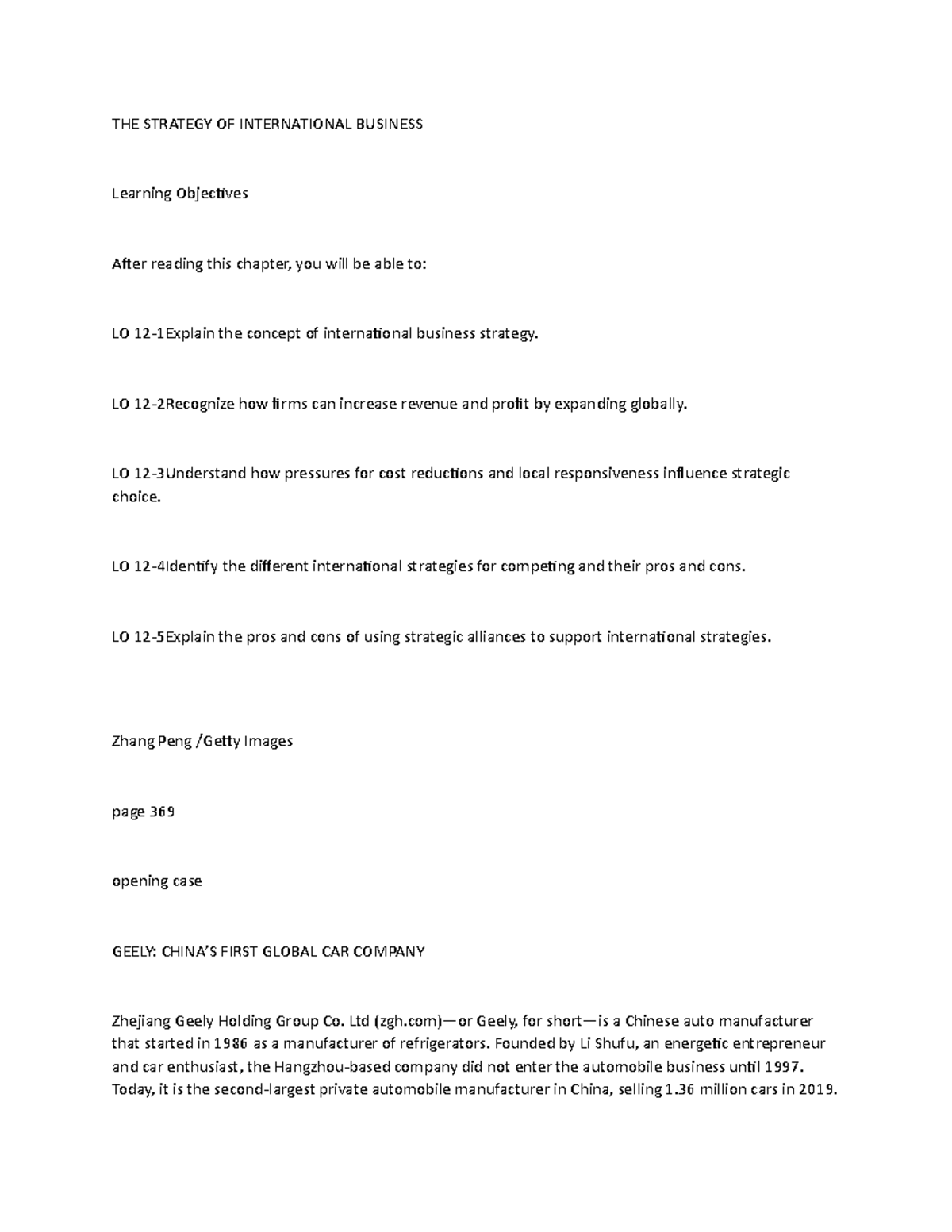 Chapter 12THE Strategy OF International Business - THE STRATEGY OF ...