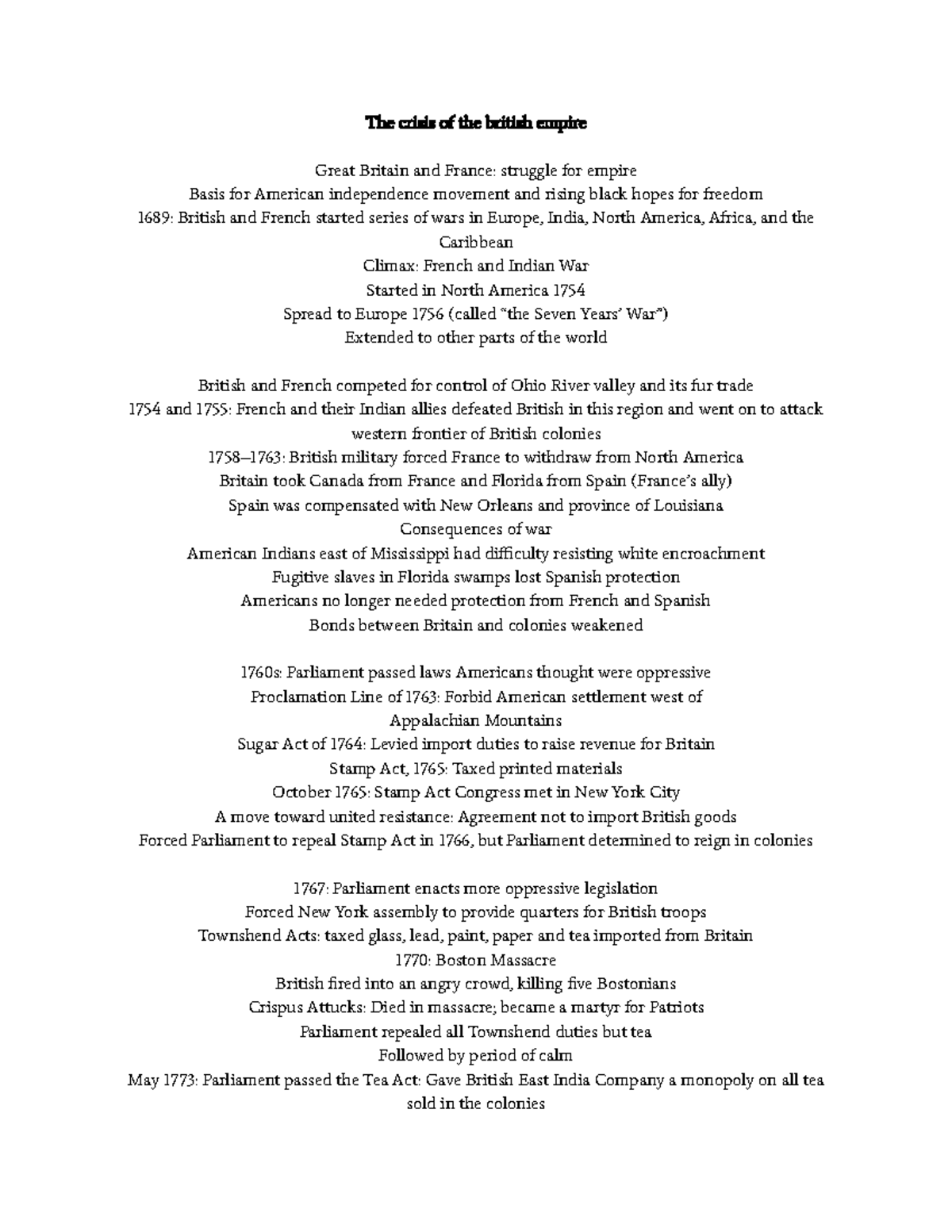 African Americans and The struggle for independence Part 1 - The crisis ...