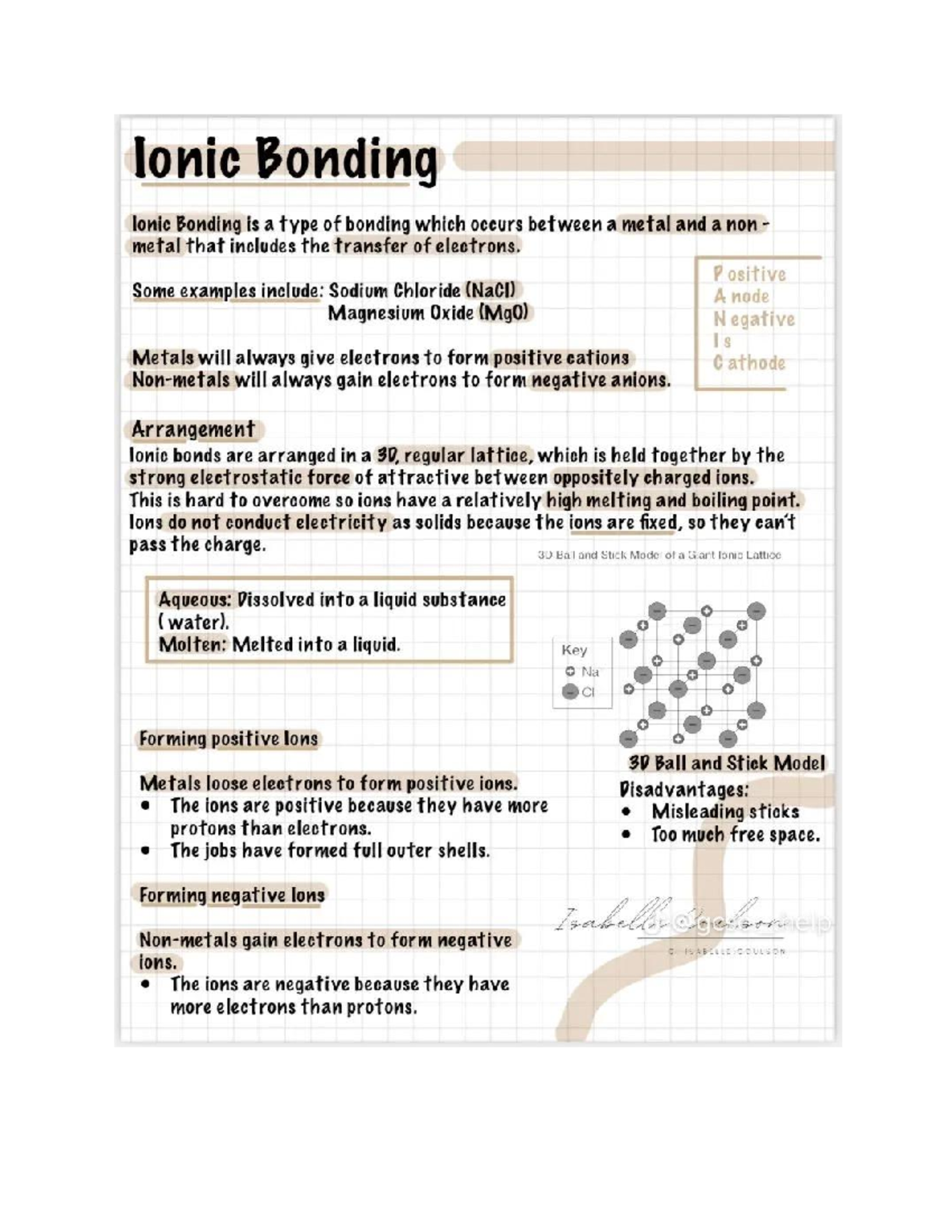 Ionic Bonding Note - Lecture Notes - CHEM1010U - Studocu