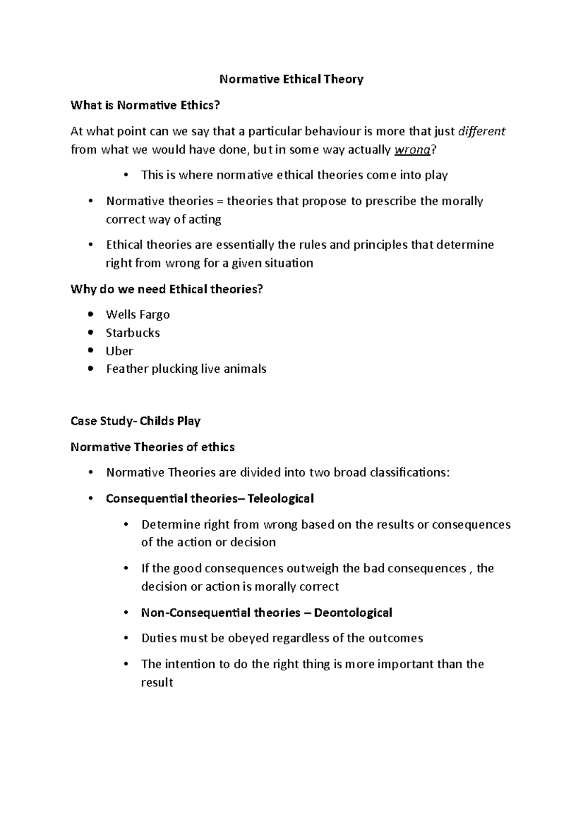Utilitarianism Notes - Normative Ethical Theory What is Normative ...