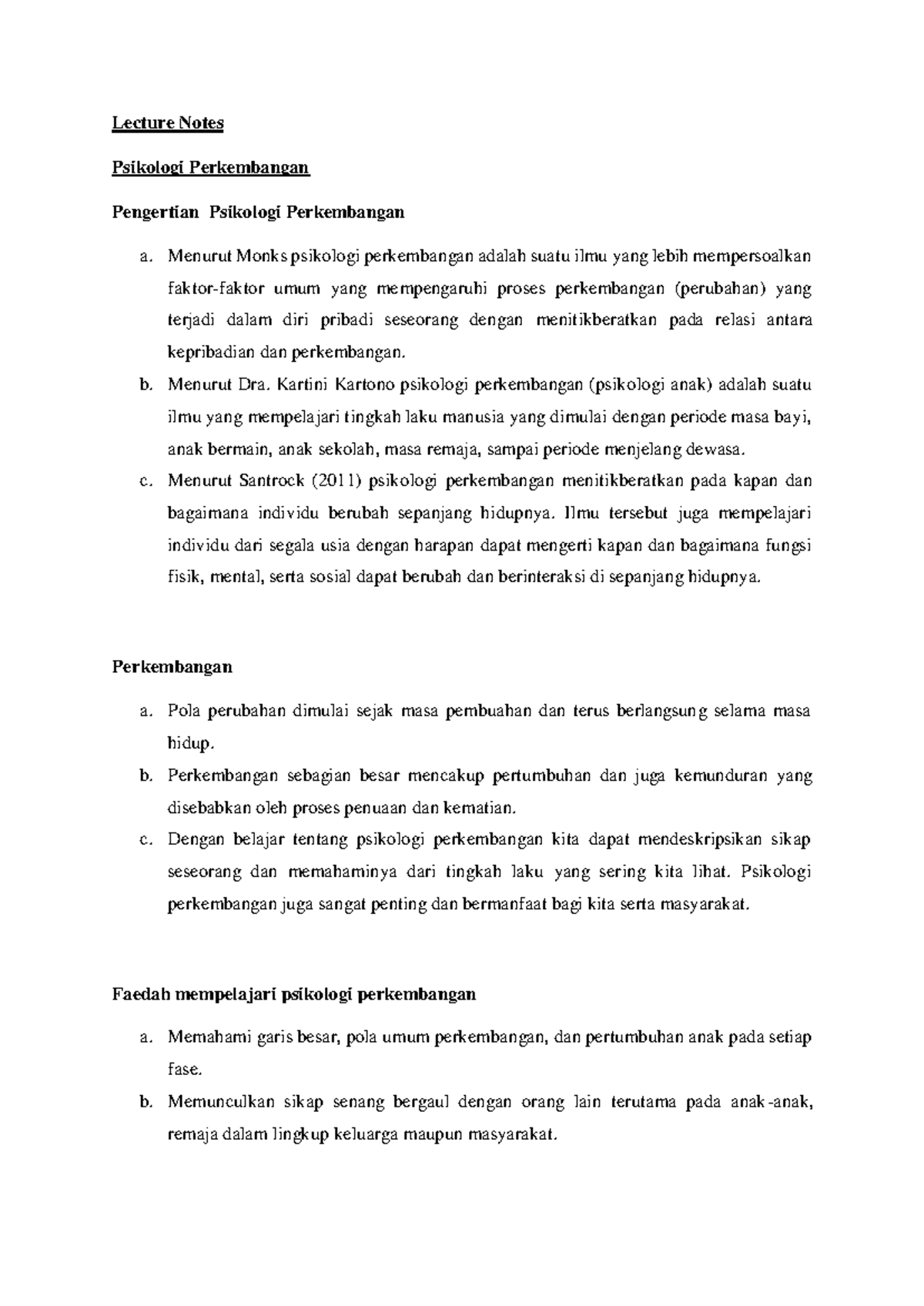 Lecture Notes Psikologi Perkembangan - Lecture Notes Psikologi ...