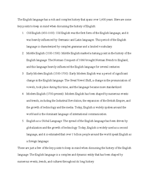 History of English Language Notes Part 3 - The Influence of Other ...