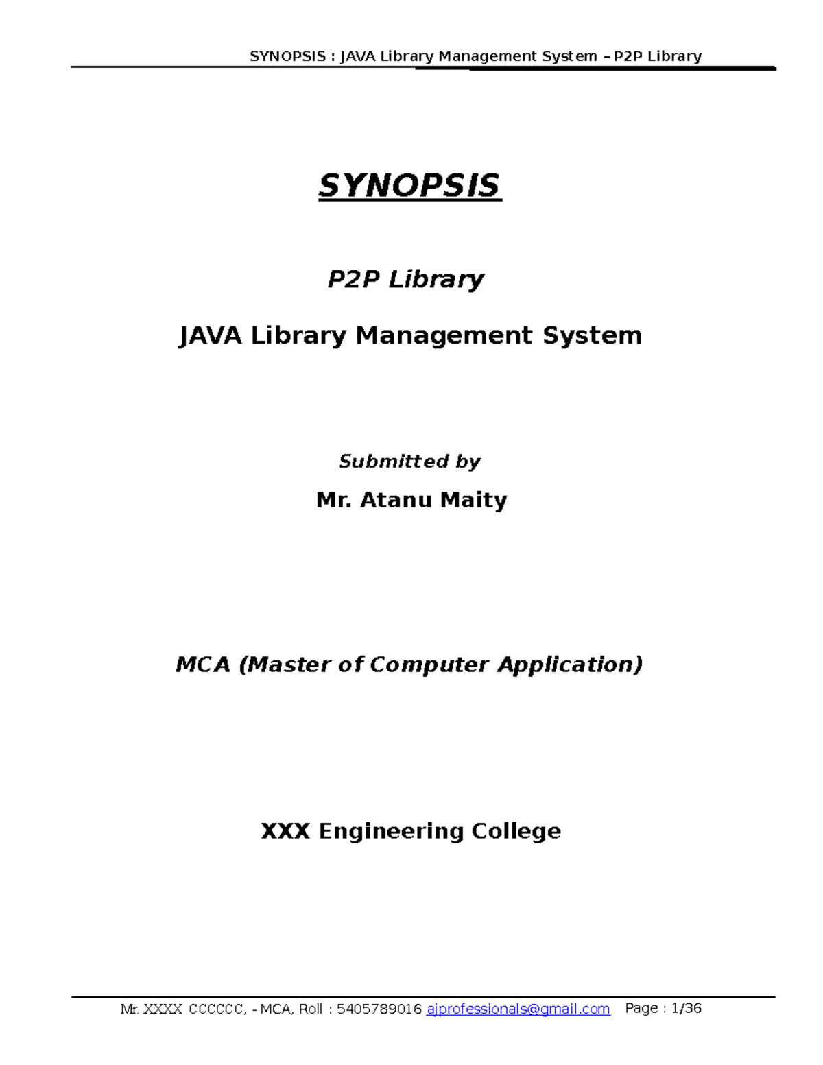 Java Library Synopsis Page 1 SYNOPSIS P2P Library JAVA Library java-library-synopsis-page-1-synopsis-p2p-library-java-library