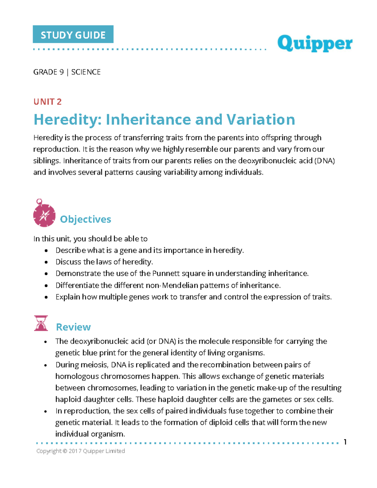 Science G9 U2 SG Rev3 CJMM - 1 GRADE 9 | SCIENCE UNIT 2 Heredity ...