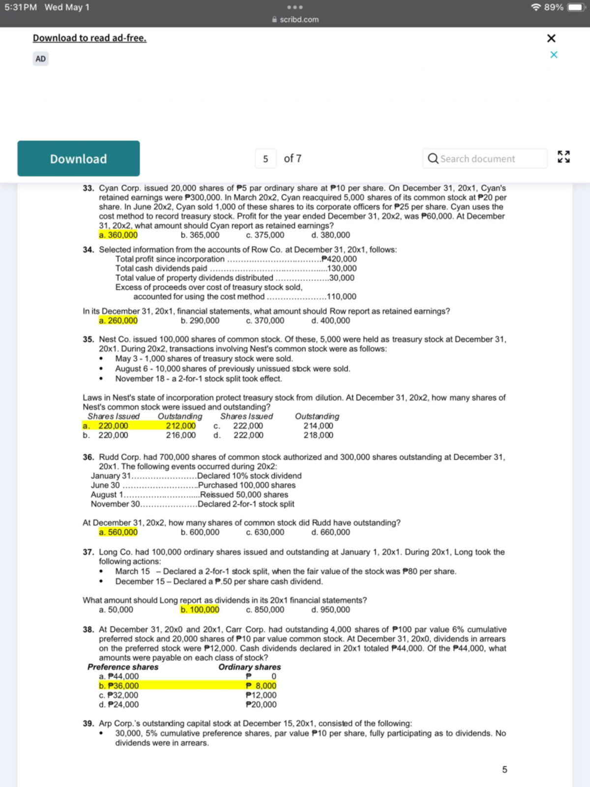 Aud - audit pratice materials - 5:31 PM Wed May 1 scribd Download to ...