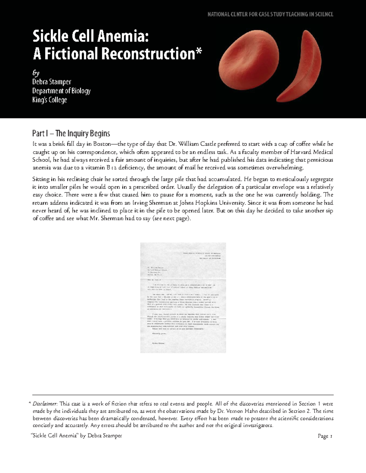 Sickle Cell Anemia - A Fictional Reconstruction (Biology 101) - Sickle ...