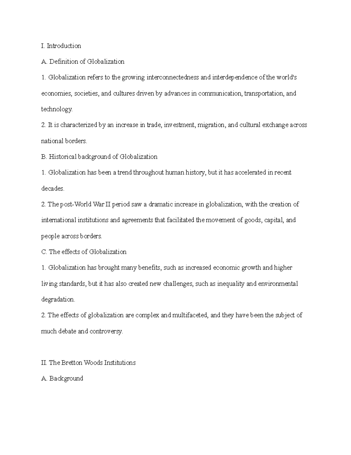 Locke, “Second Treatise of Government” - outline - I. Introduction A ...