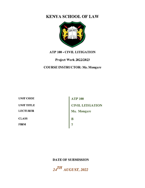 Drafting of Pleadings - For the KSL purpose - NOTICE OF MOTION 1. Stay ...