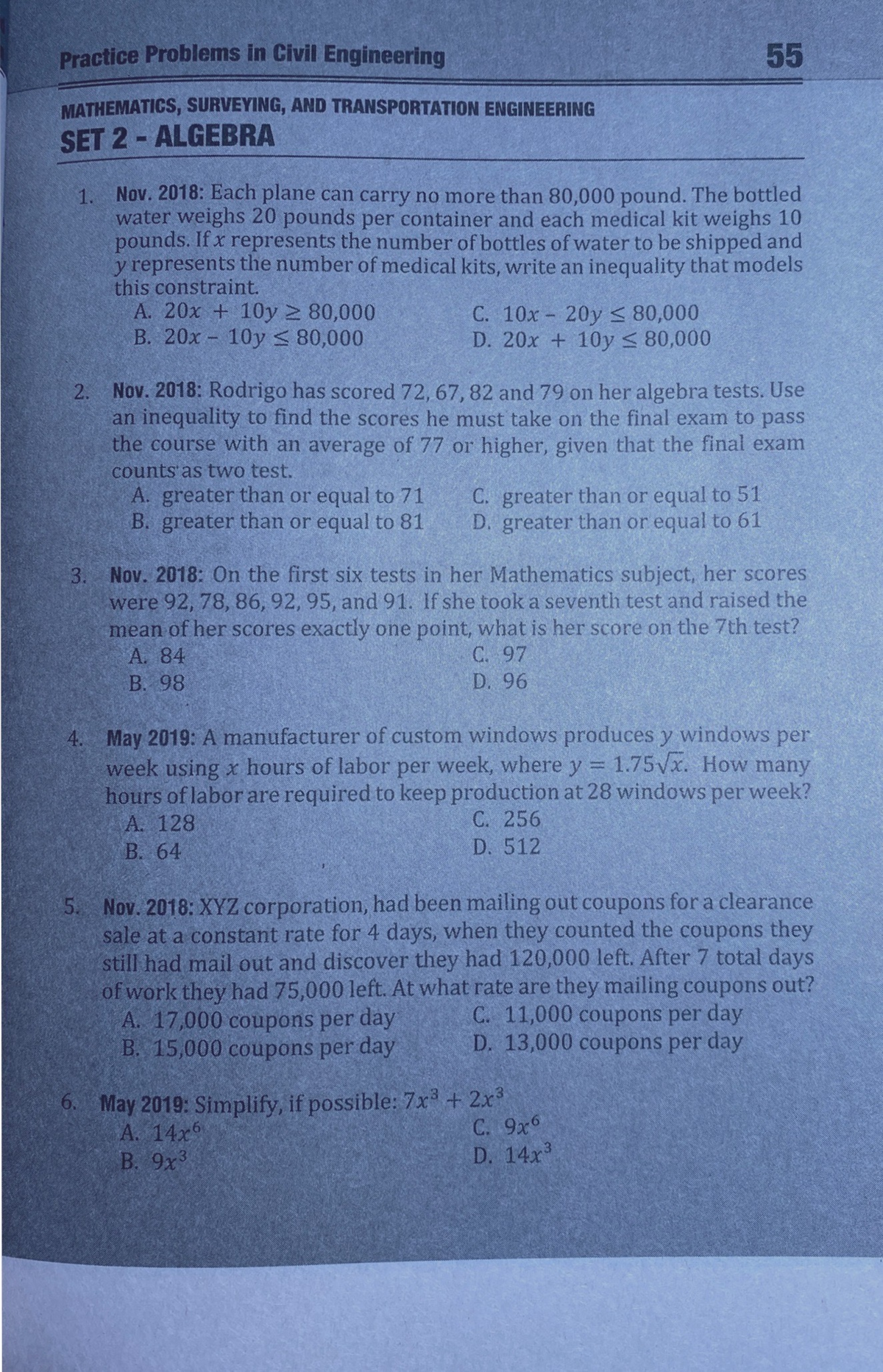Practice Problems in Civil Engineering. MSTE 2 - Practice Problems in ...