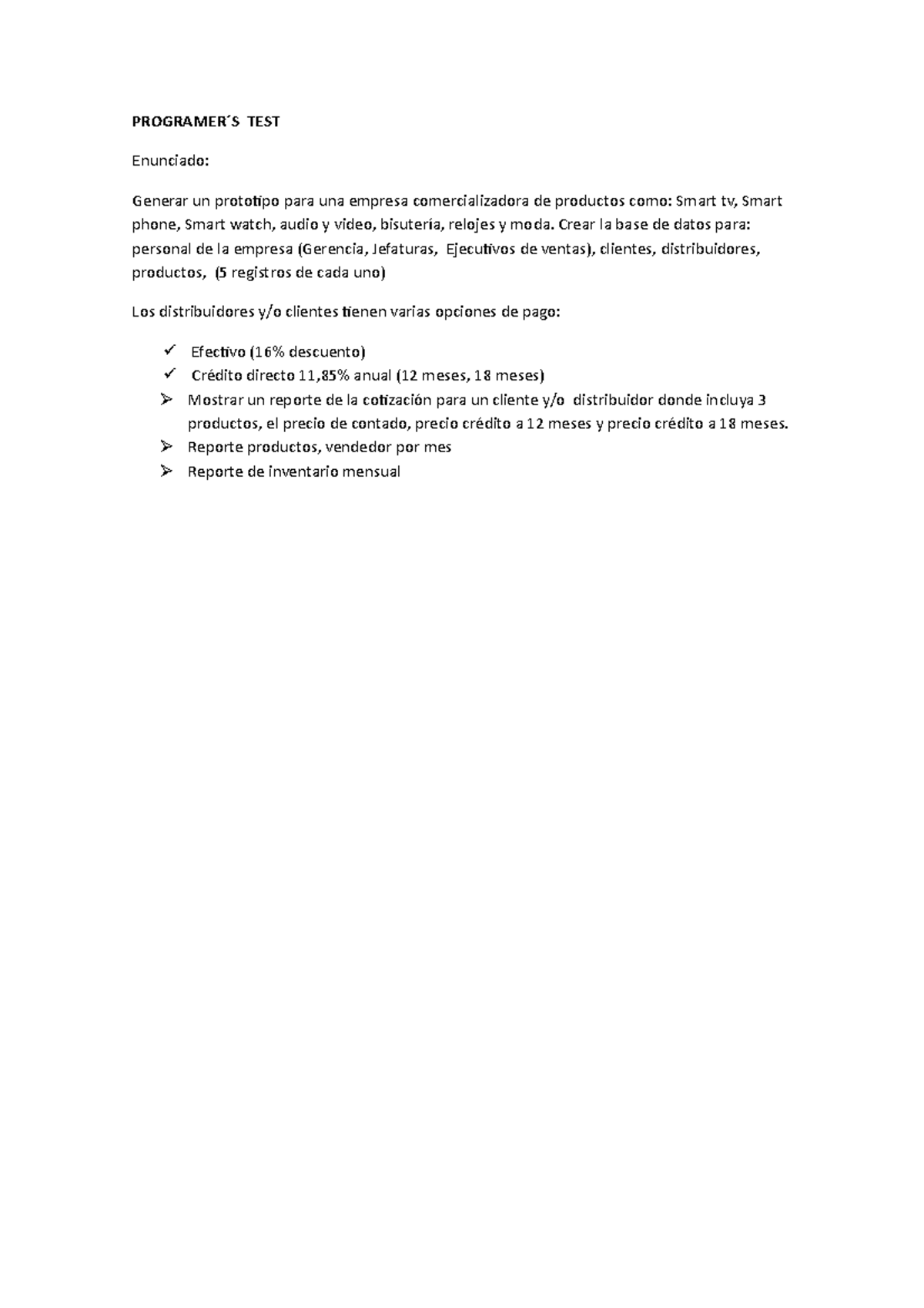 Test - Test acerca de un determinado tema en programación. - TEST ...