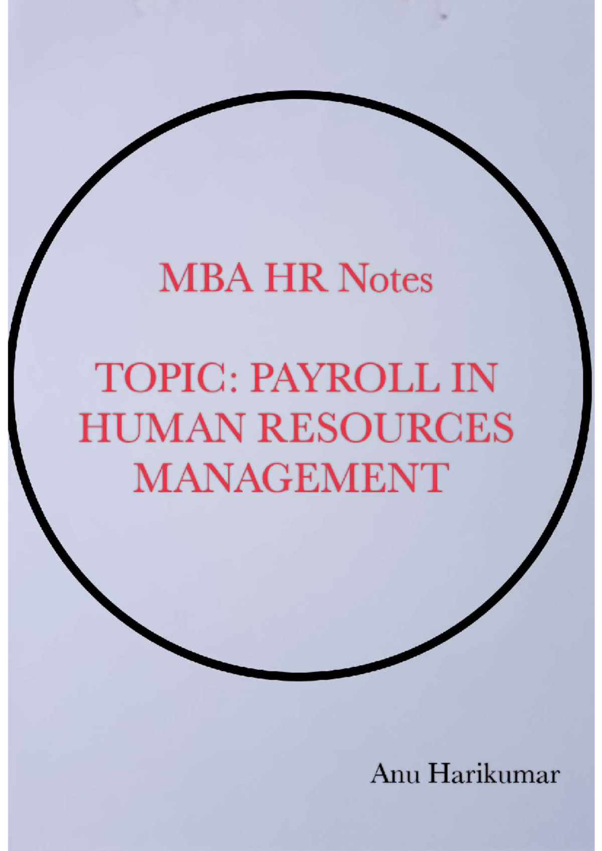 Payroll - Master in Business administration - Studocu