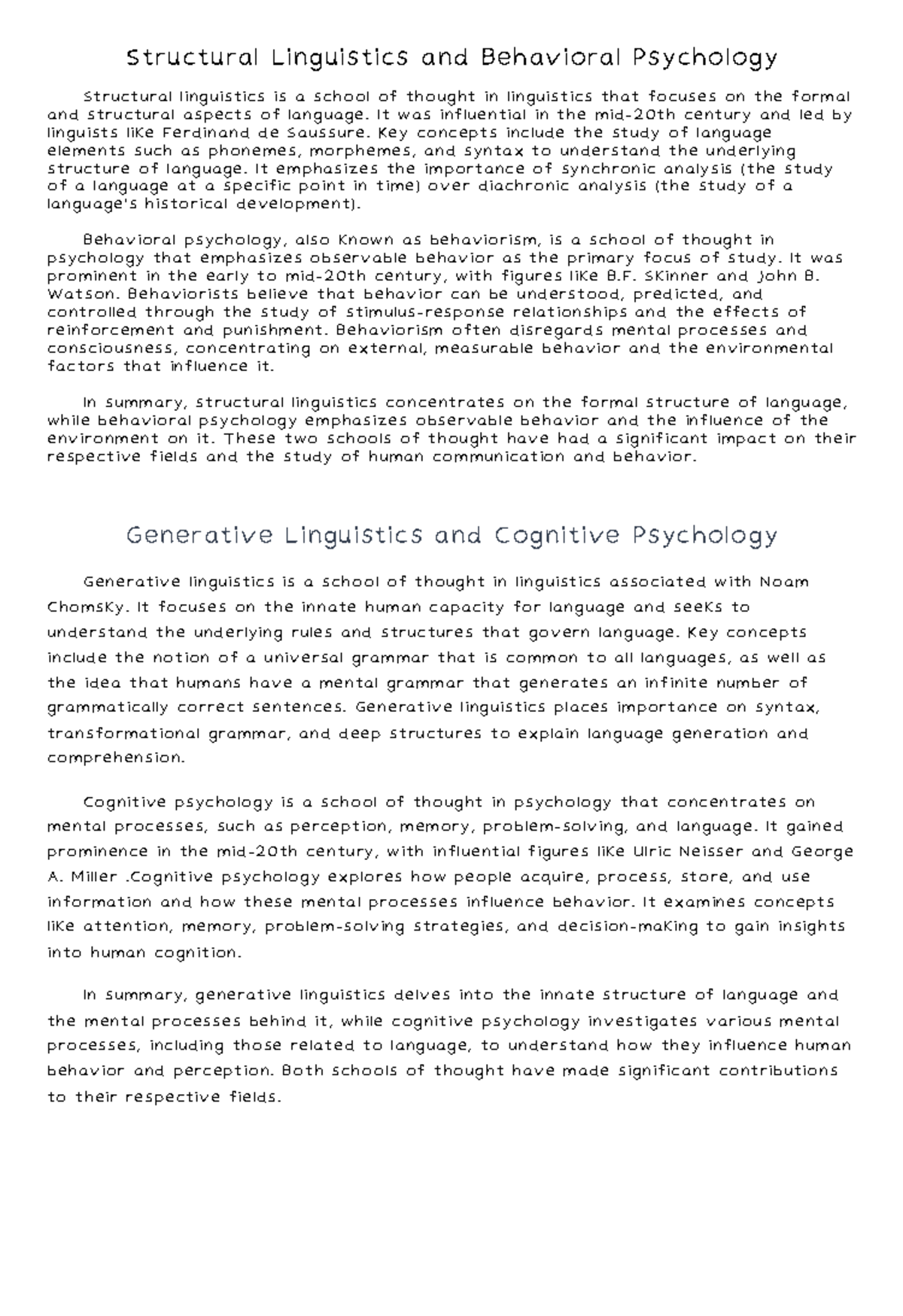 Structural Linguistics - It was influential in the mid-20th century and ...