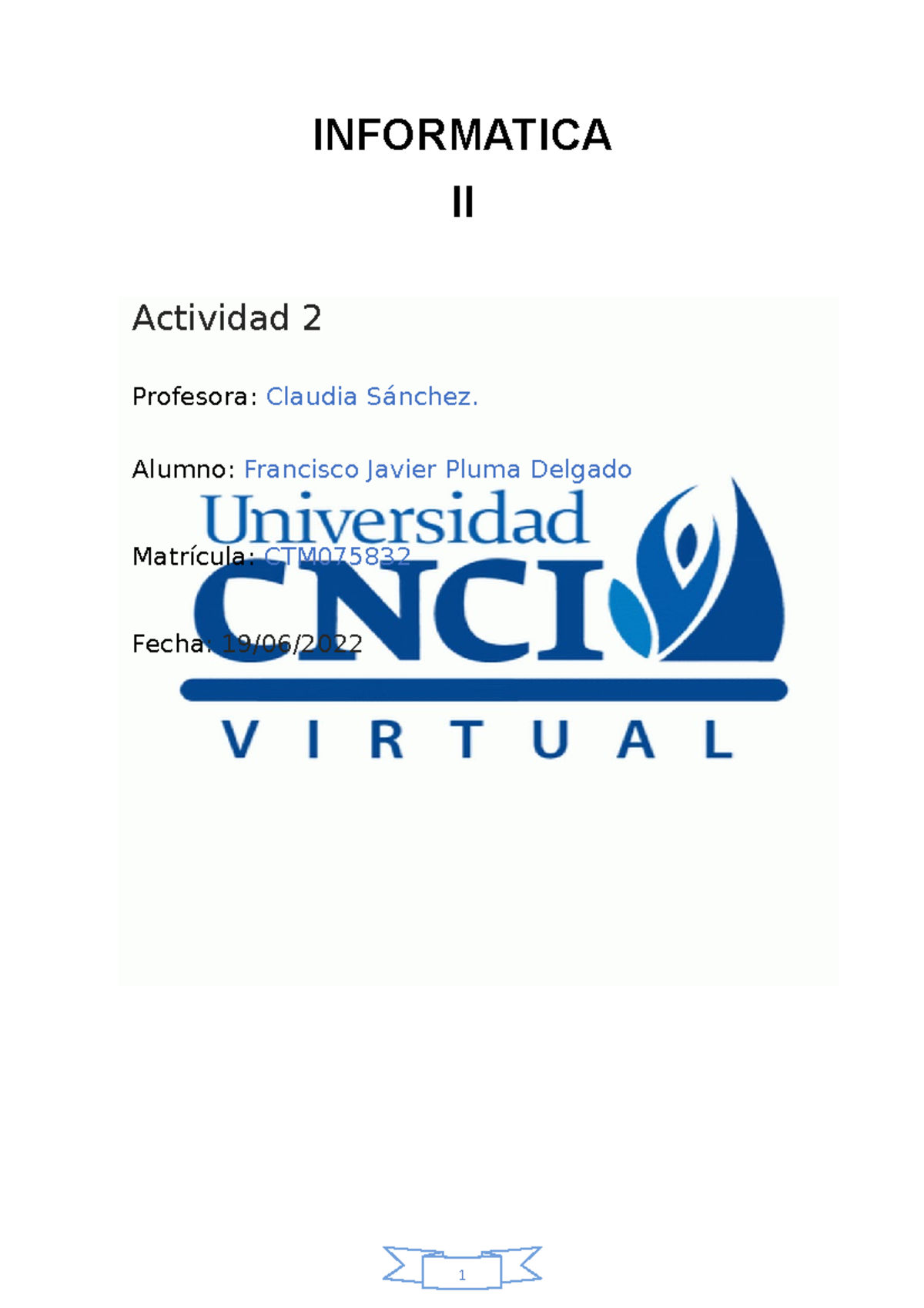 Actividad 2 Tarea Informatica Ii Actividad 2 Profesora Claudia