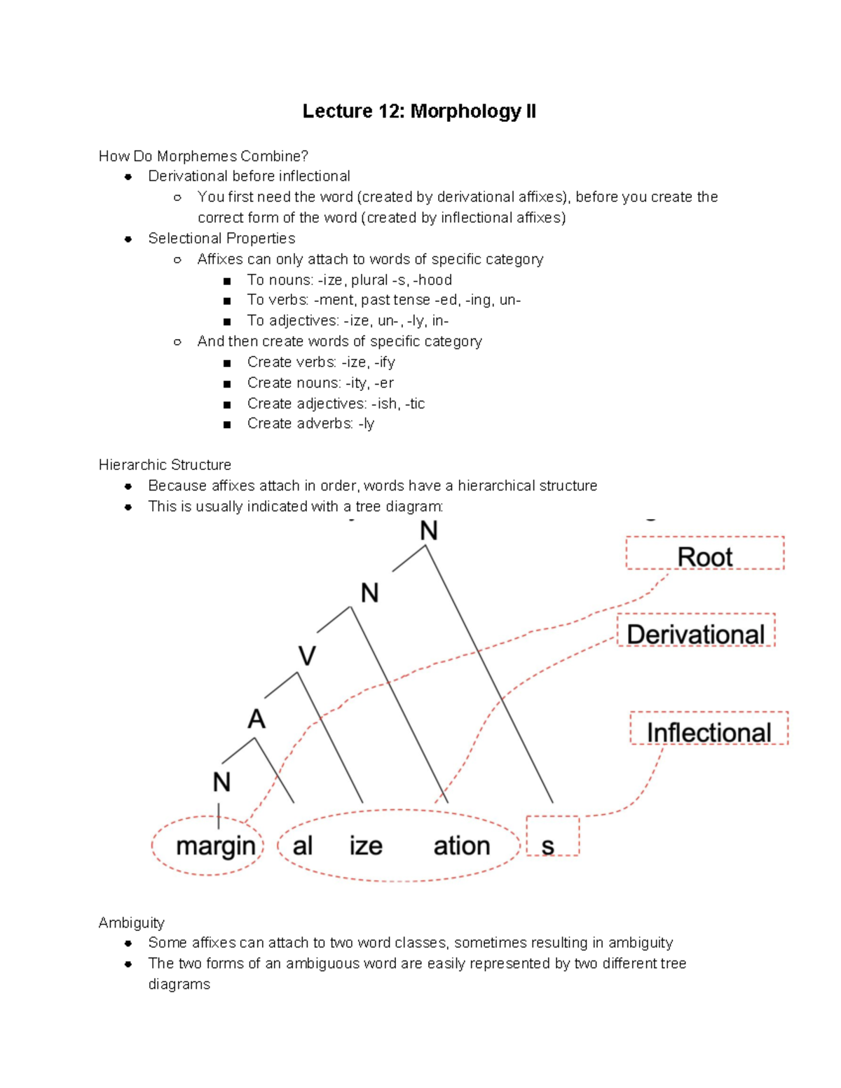 Intro to Linguistics (Jelena Krivokapić) Lecture 12: Morphology II ...