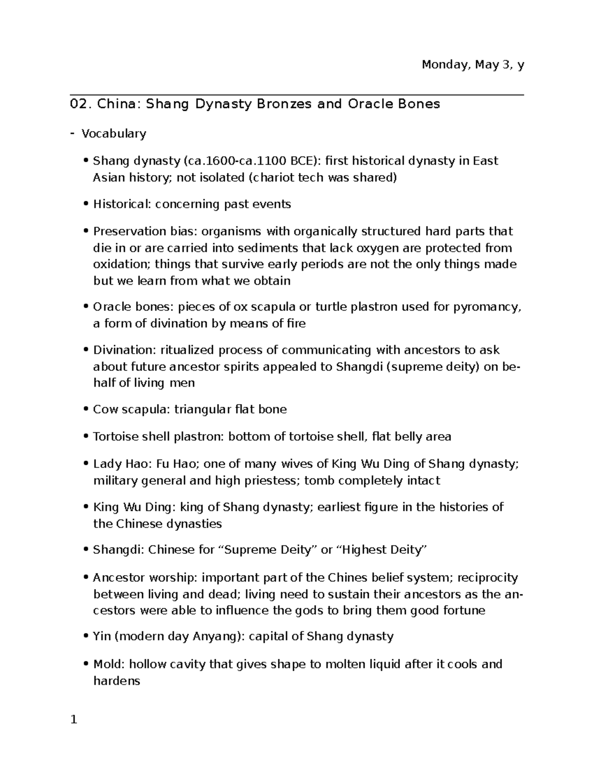 Notes 8:31 - 02. China: Shang Dynasty Bronzes and Oracle Bones ...