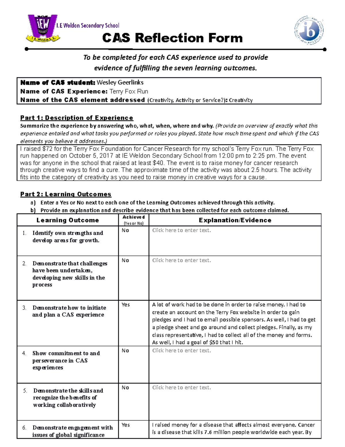 Sample/practice exam 1 January 2014, answers - CAS Reflection Form To ...
