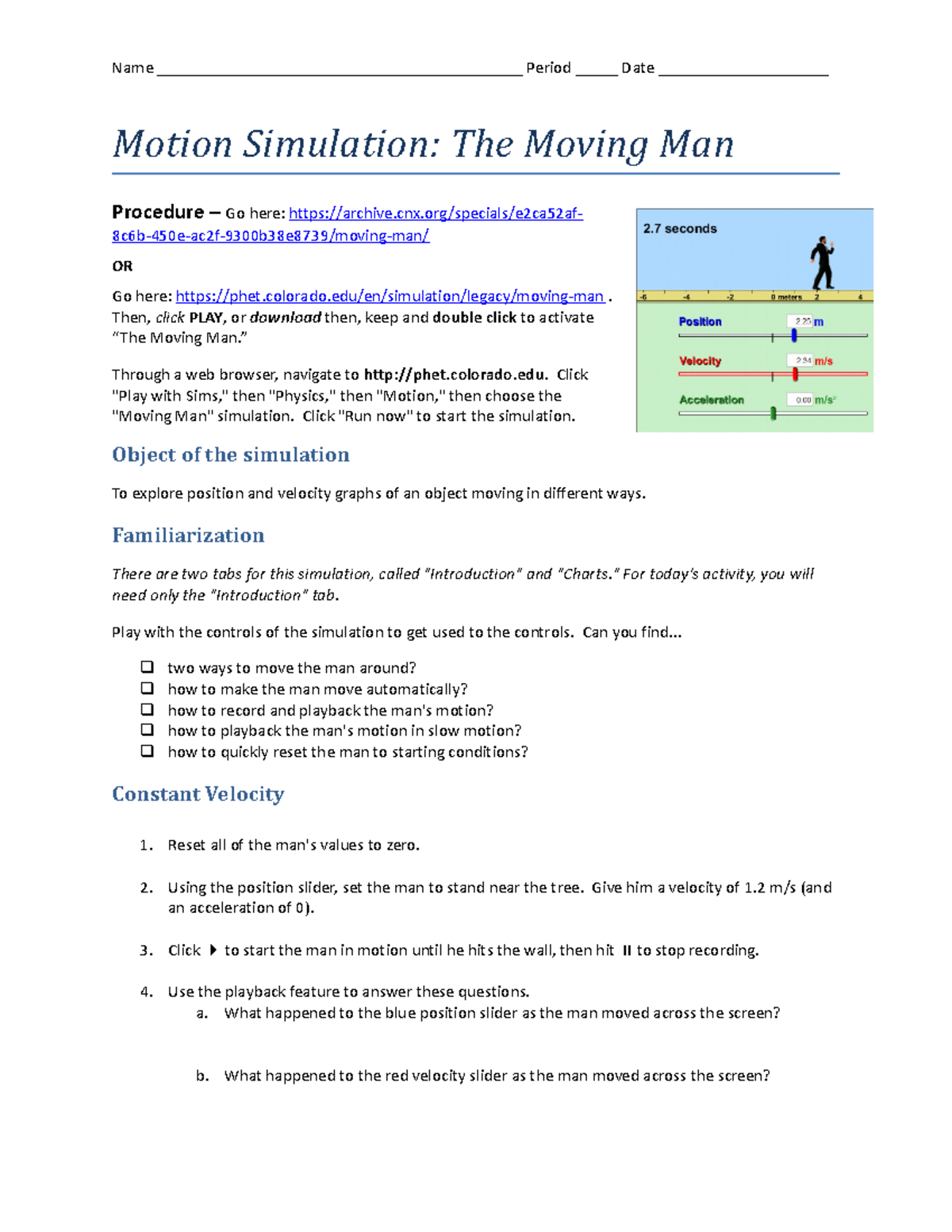 01-Moving Man- qualitative graphs part 1 - Motion Simulation: The Moving Man Procedure – Go here ...