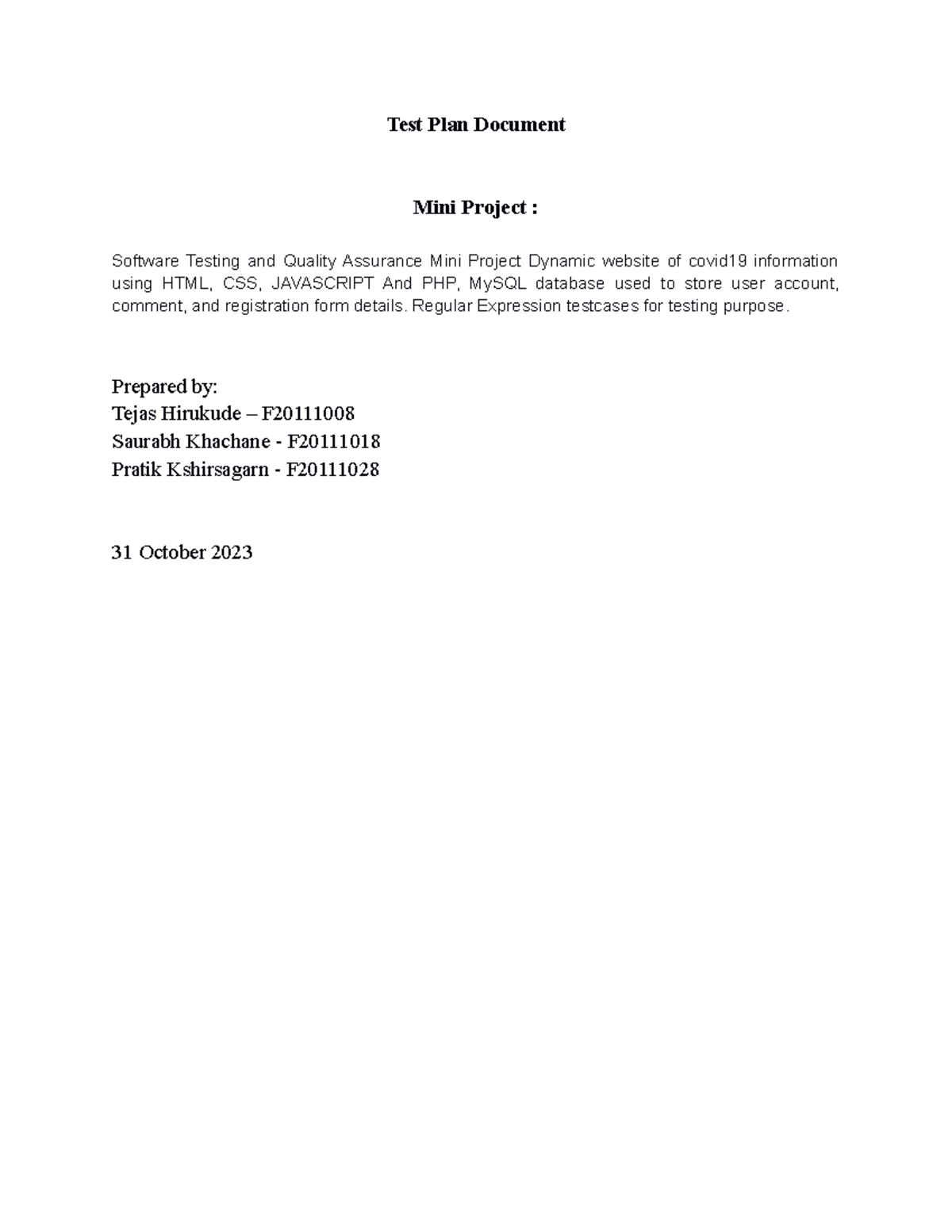 Test-plan-template - Test Plan Template for Software Testing - Test ...