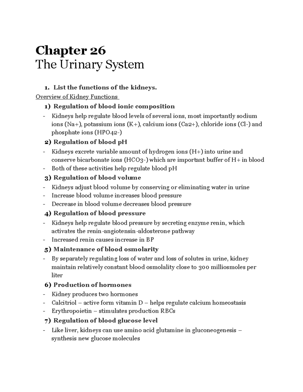 Chapter 26 - Anatomy and physiology - bio 235 - Chapter 26 The Urinary ...