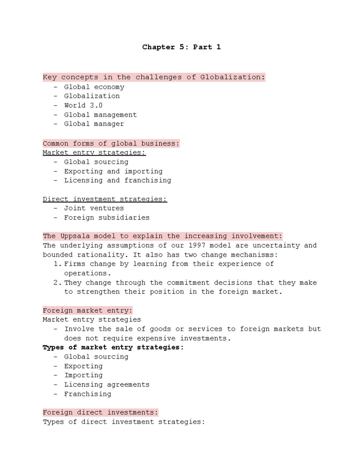 Chapter 5 Part 1 - Chapter 5: Part 1 Key concepts in the challenges of ...