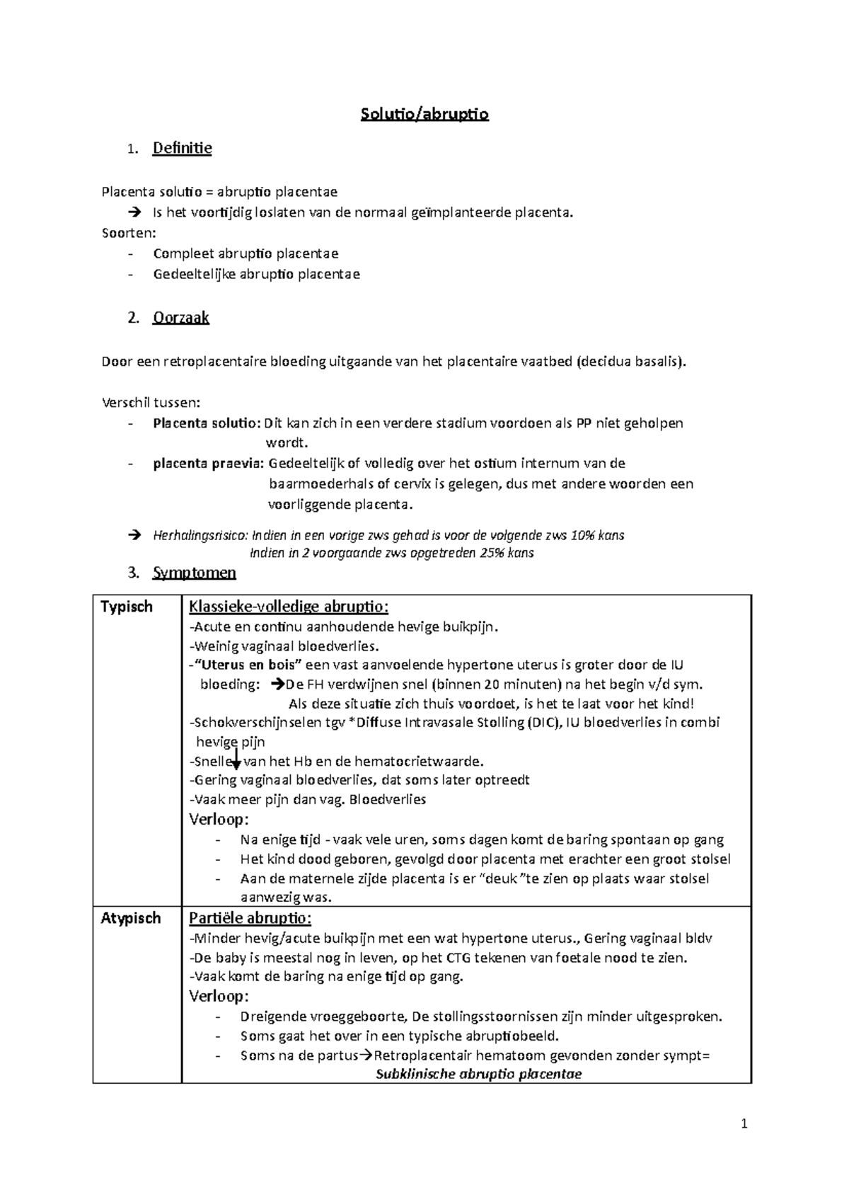 Placenta solutio - 1. Definitie Placenta solutio abruptio placentae Is ...