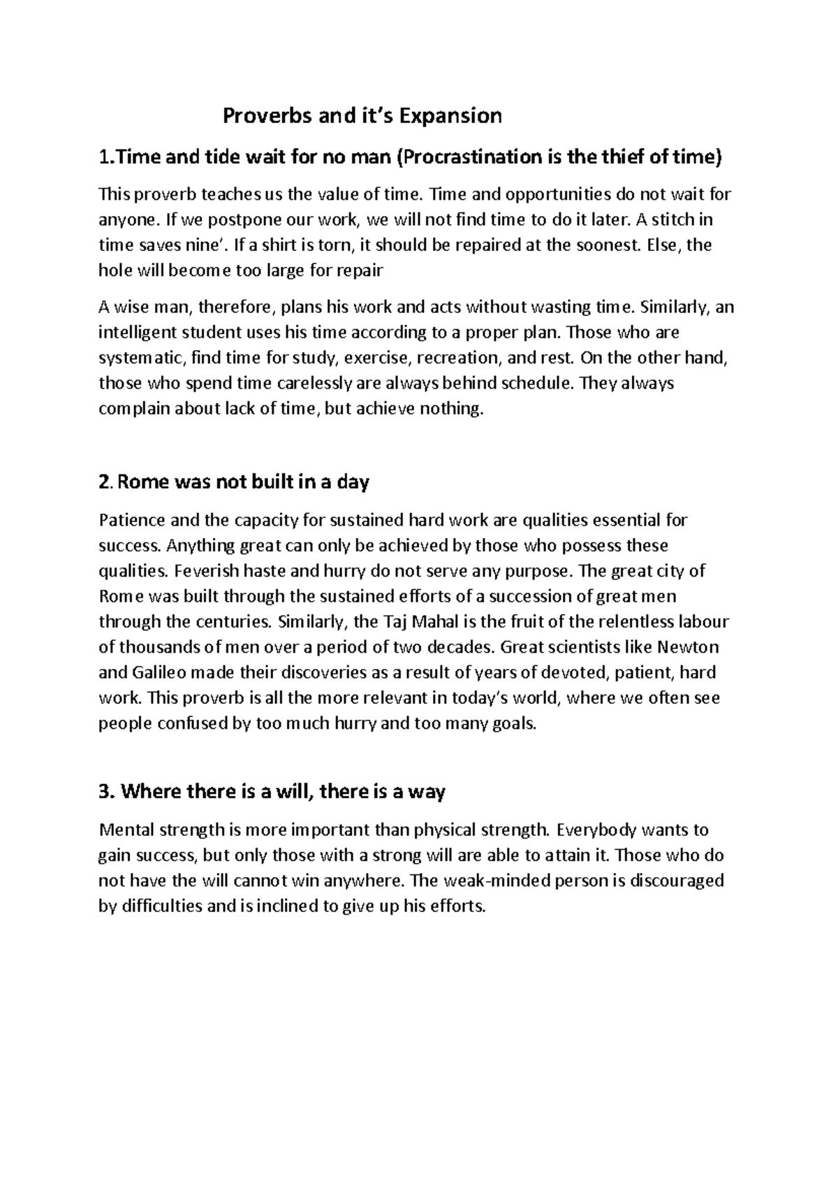 Proverbs and it's Expansion - Proverbs and it’s Expansion 1 and tide ...