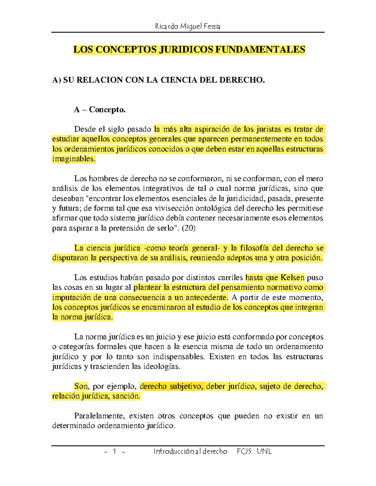 LOS Conceptos Juridicos Fundamentales Resumen - LOS CONCEPTOS JURIDICOS FUNDAMENTALES A) SU ...