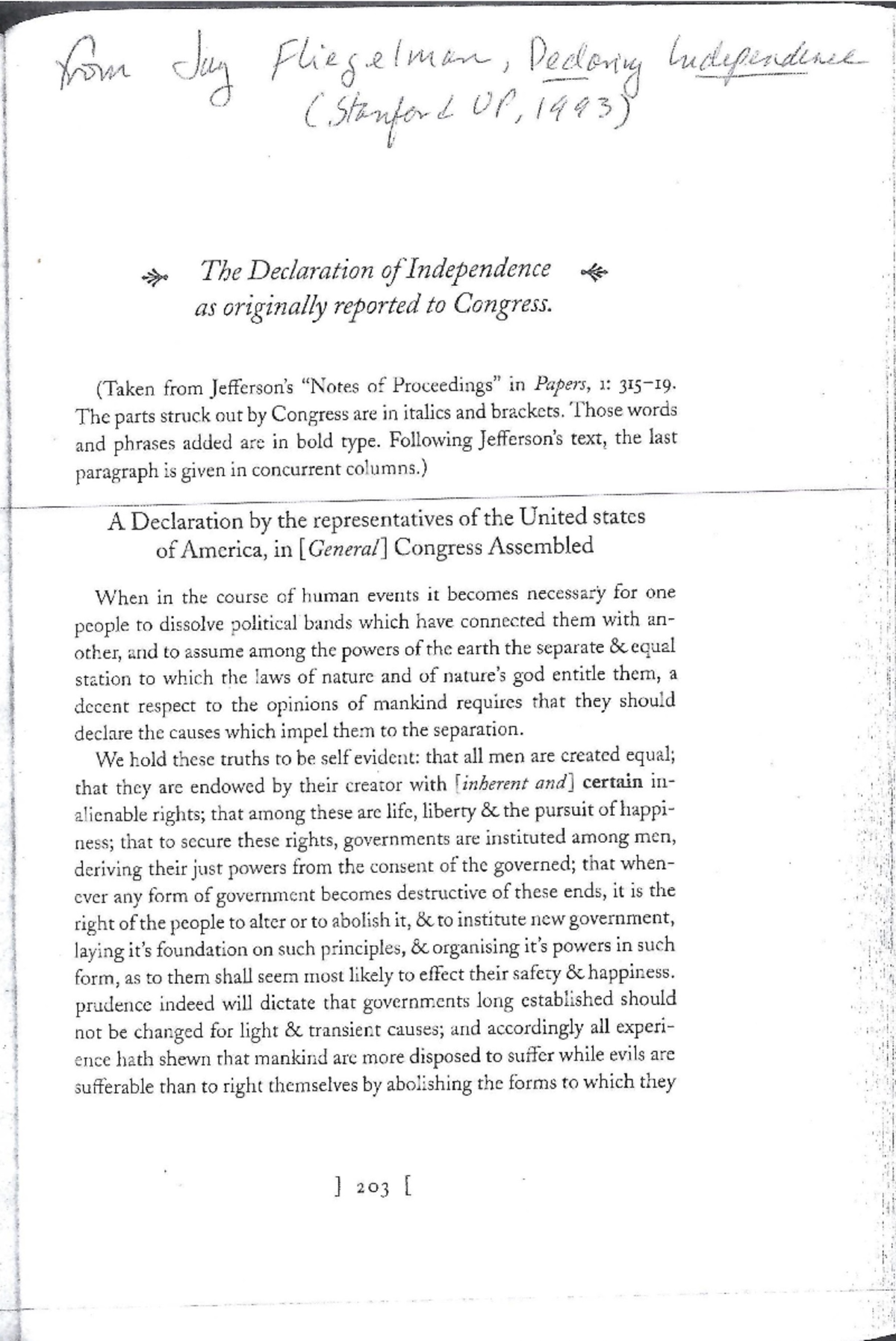 Jefferson, Declaration - ENGLISH 45A - Studocu