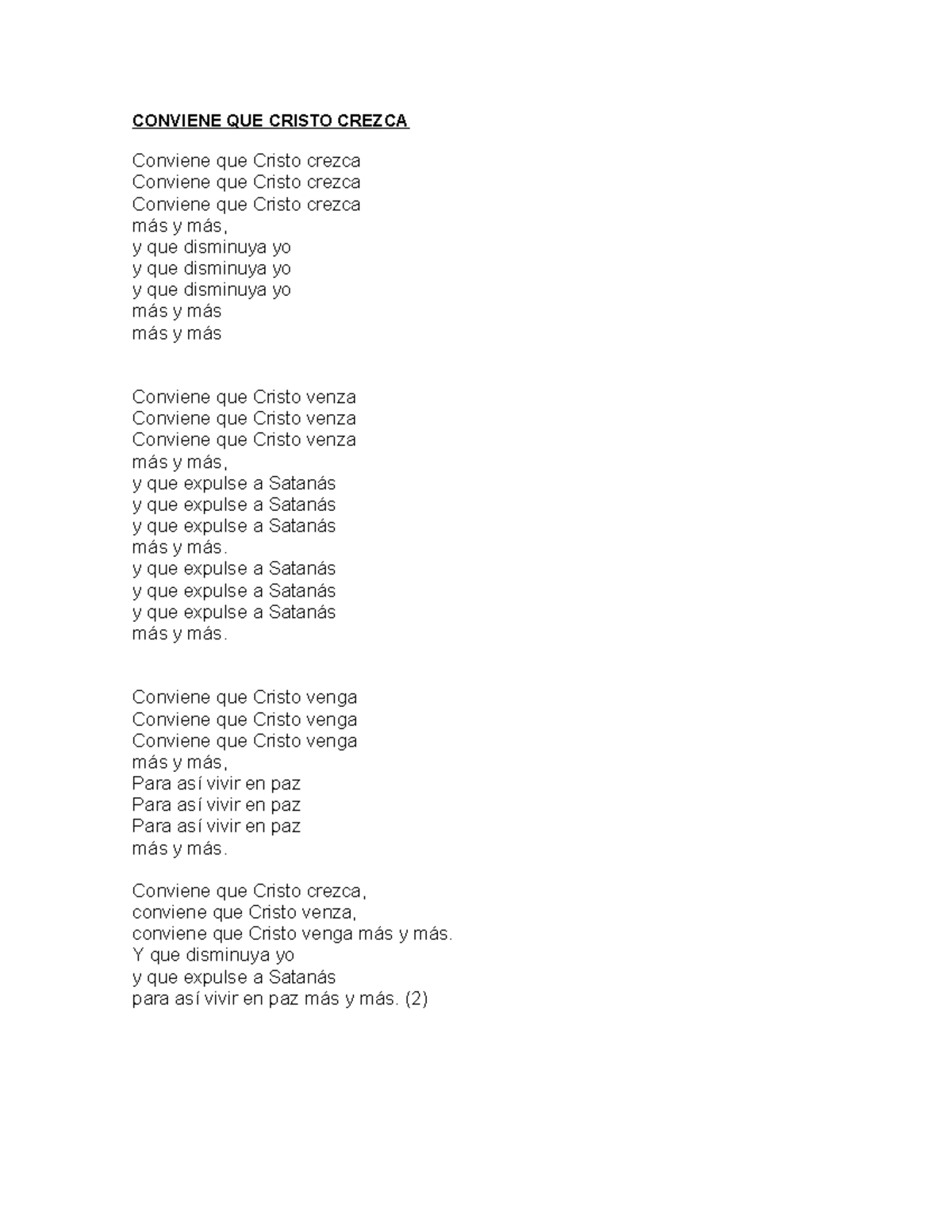 Conviene QUE Cristo Crezca - CONVIENE QUE CRISTO CREZCA Conviene que ...