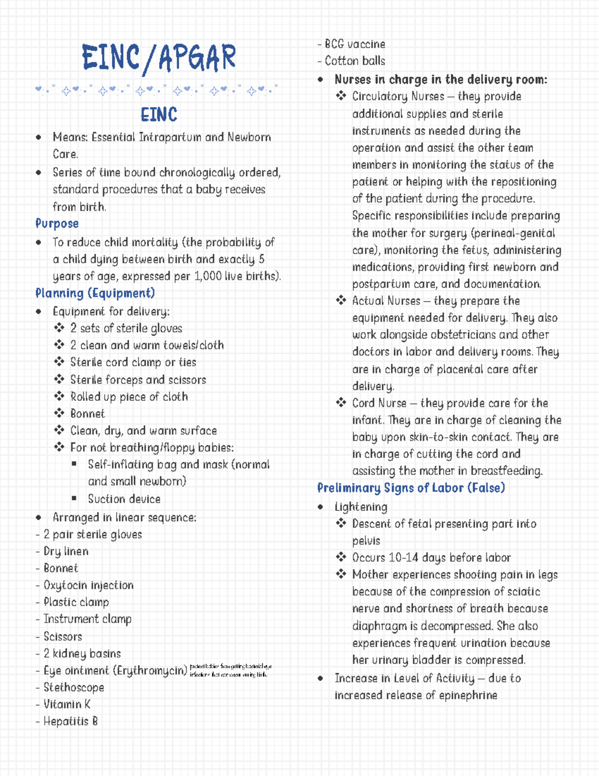 EINC, Apgar - EINC/APGAR :･ﾟ :･ﾟ *:･ﾟ *:･ﾟ *:･ﾟ *:･ﾟ *:･ﾟ EINC Means ...